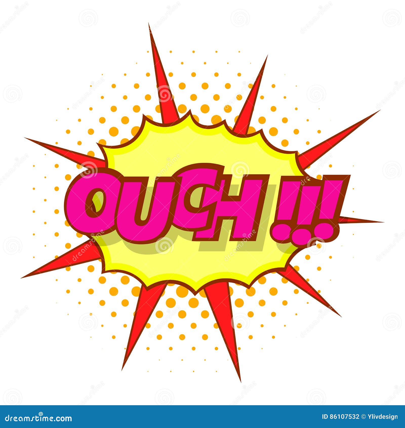 OUCH Comic Speech 3d Text Style Effect Cartoon Vector | CartoonDealer ...