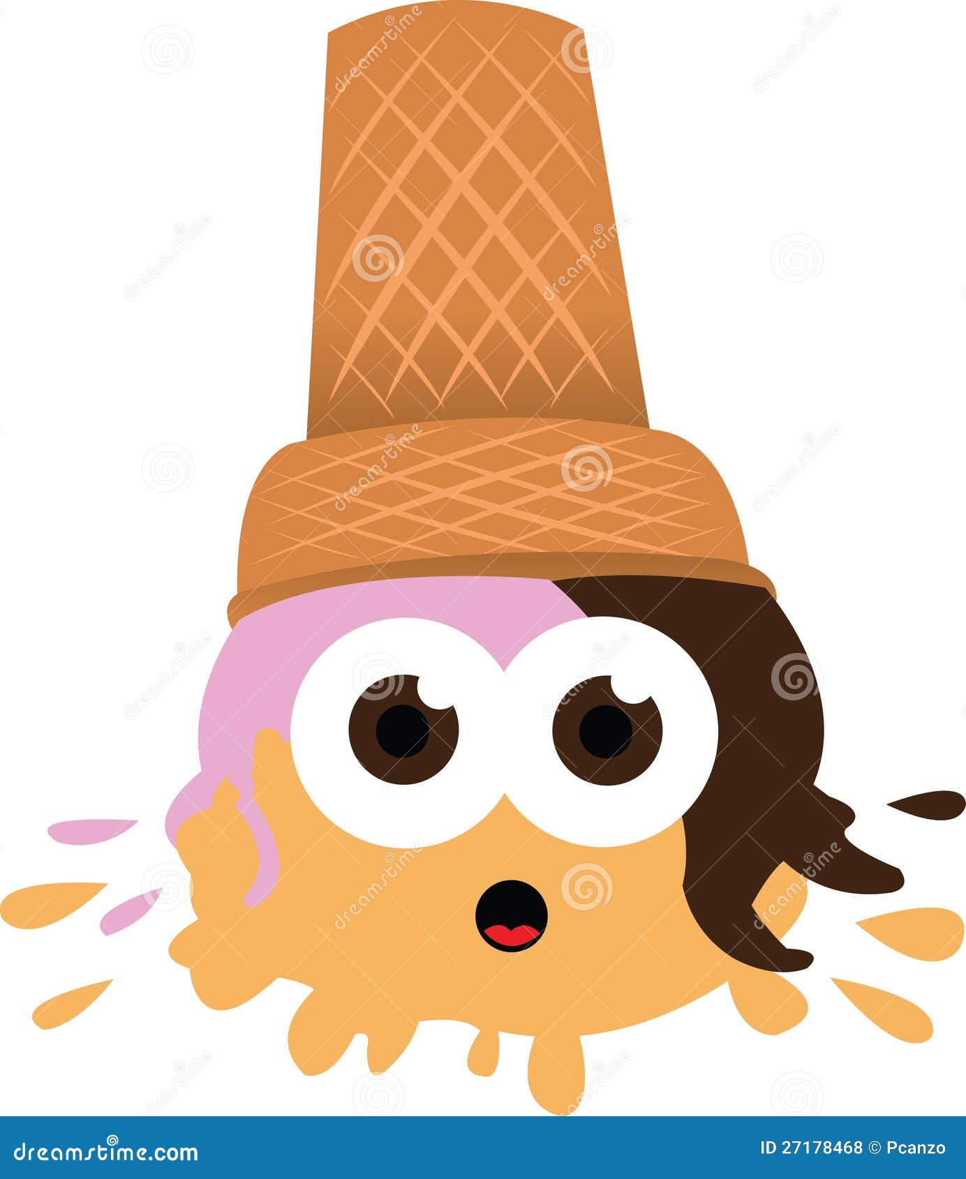 Ouch - Ice Cream Falls To the Ground Stock Vector - Illustration of ...