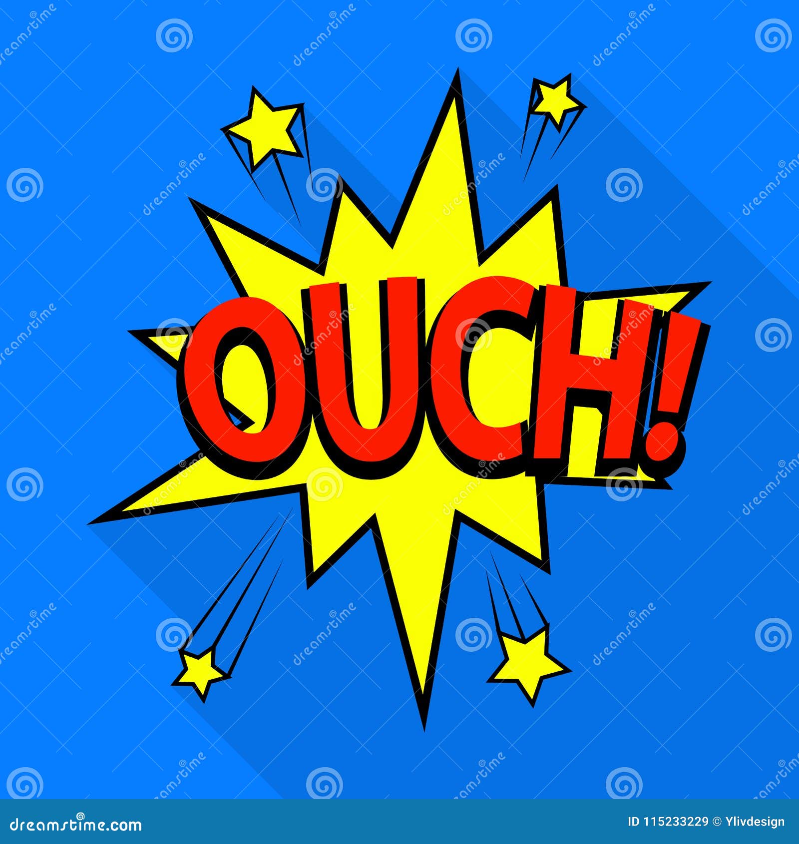 Ouch icon, pop art style stock vector. Illustration of isolated - 115233229