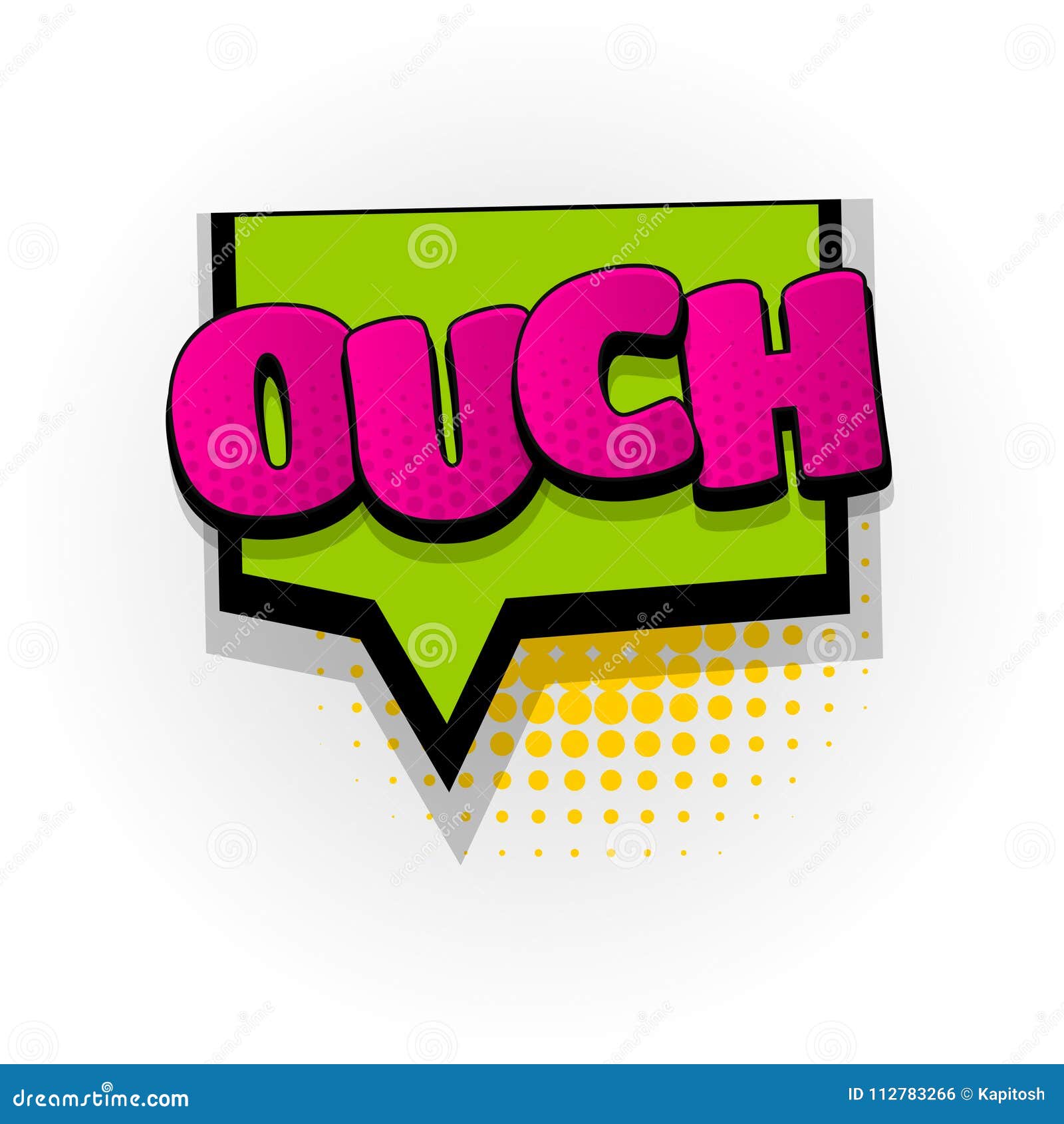 Omg Ouch Oops Pop Art Comic Text Speech Bubble Vector Illustration ...