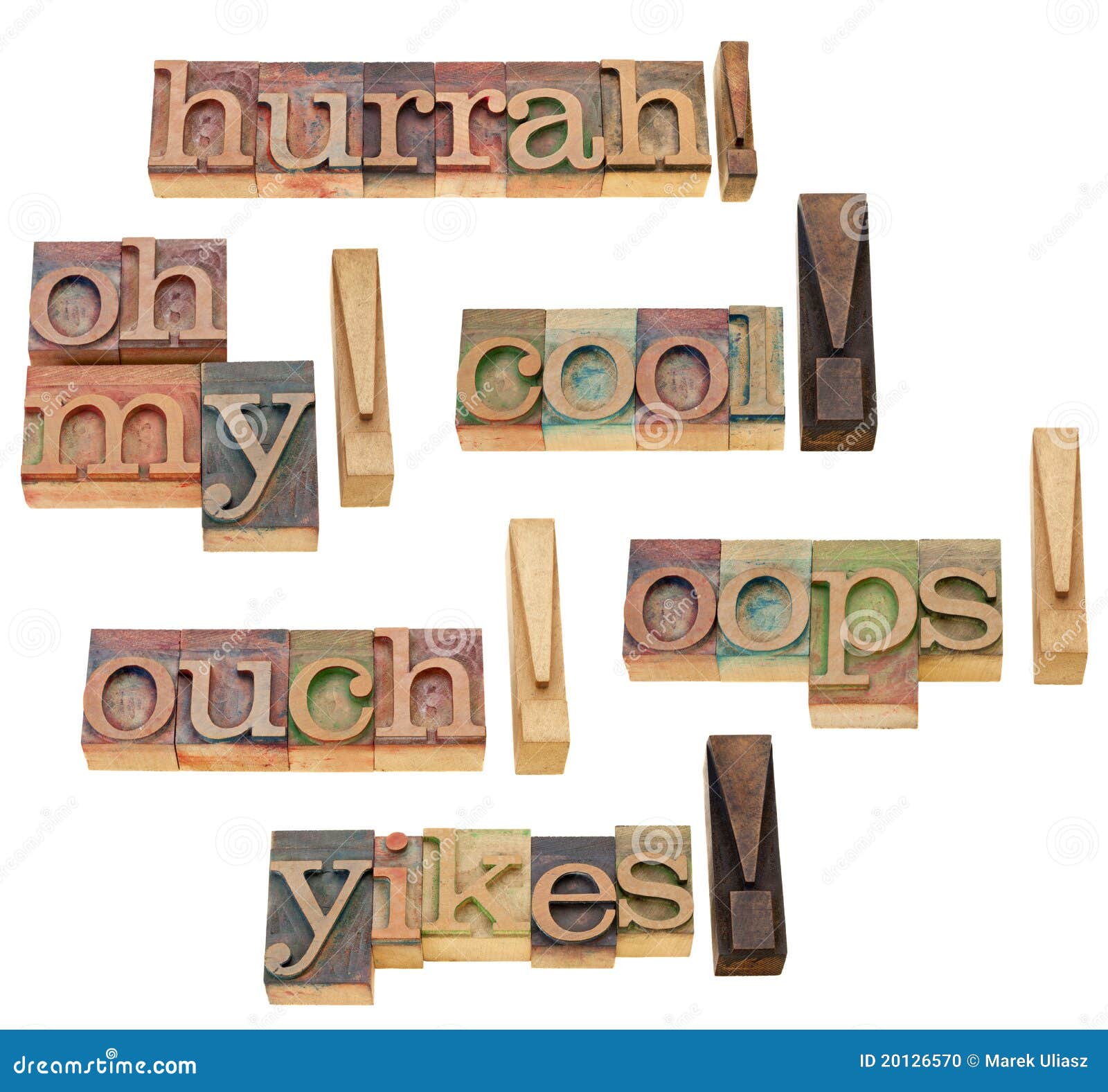 Ouch, Oops, Yikes, Cool Exclamations Stock Photo - Image of feelings ...