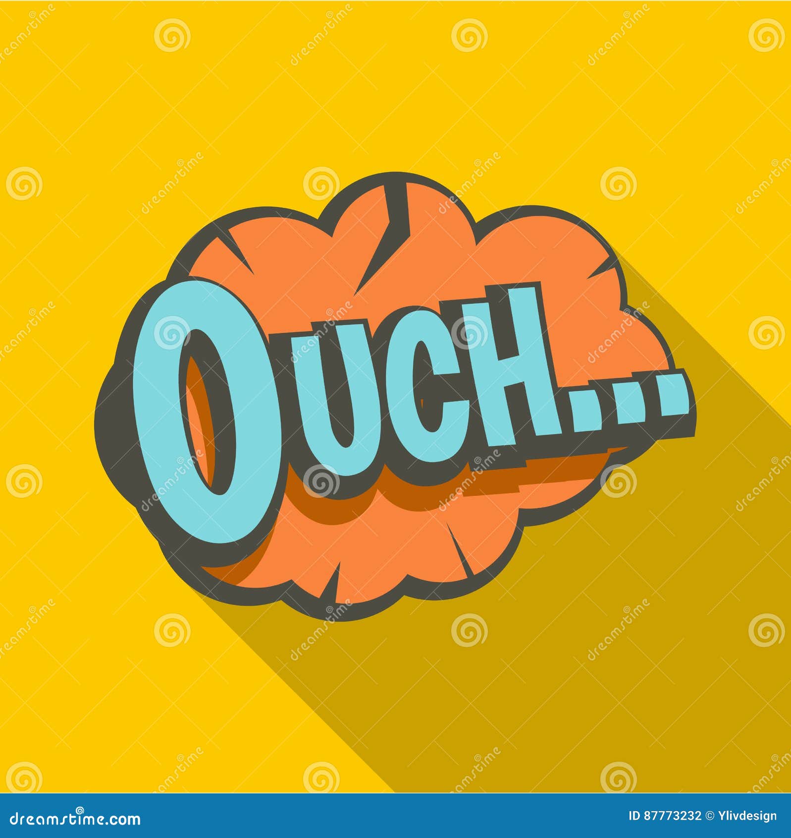 Ouch, Speech Bubble Icon, Flat Style Stock Vector - Illustration of ...