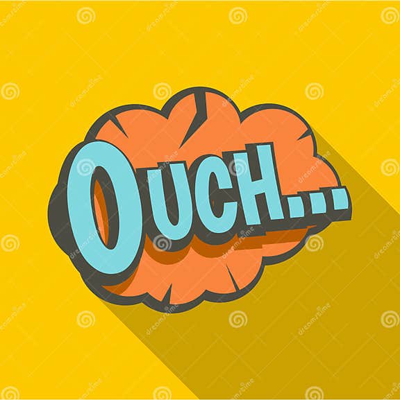 Ouch, Speech Bubble Icon, Flat Style Stock Vector - Illustration of ...