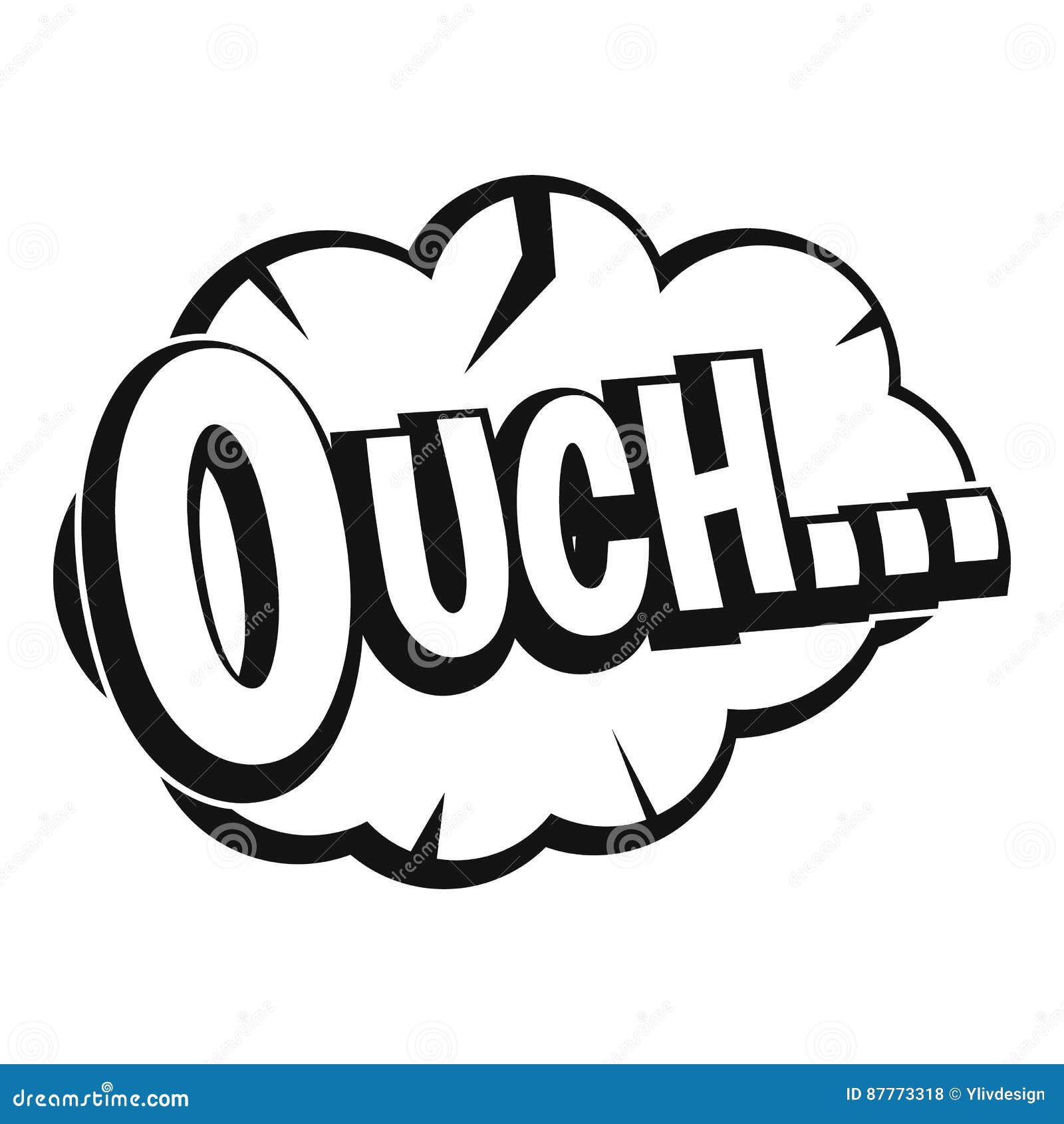 Ouch, Speech Cloud Icon, Simple Style Stock Vector - Illustration of ...