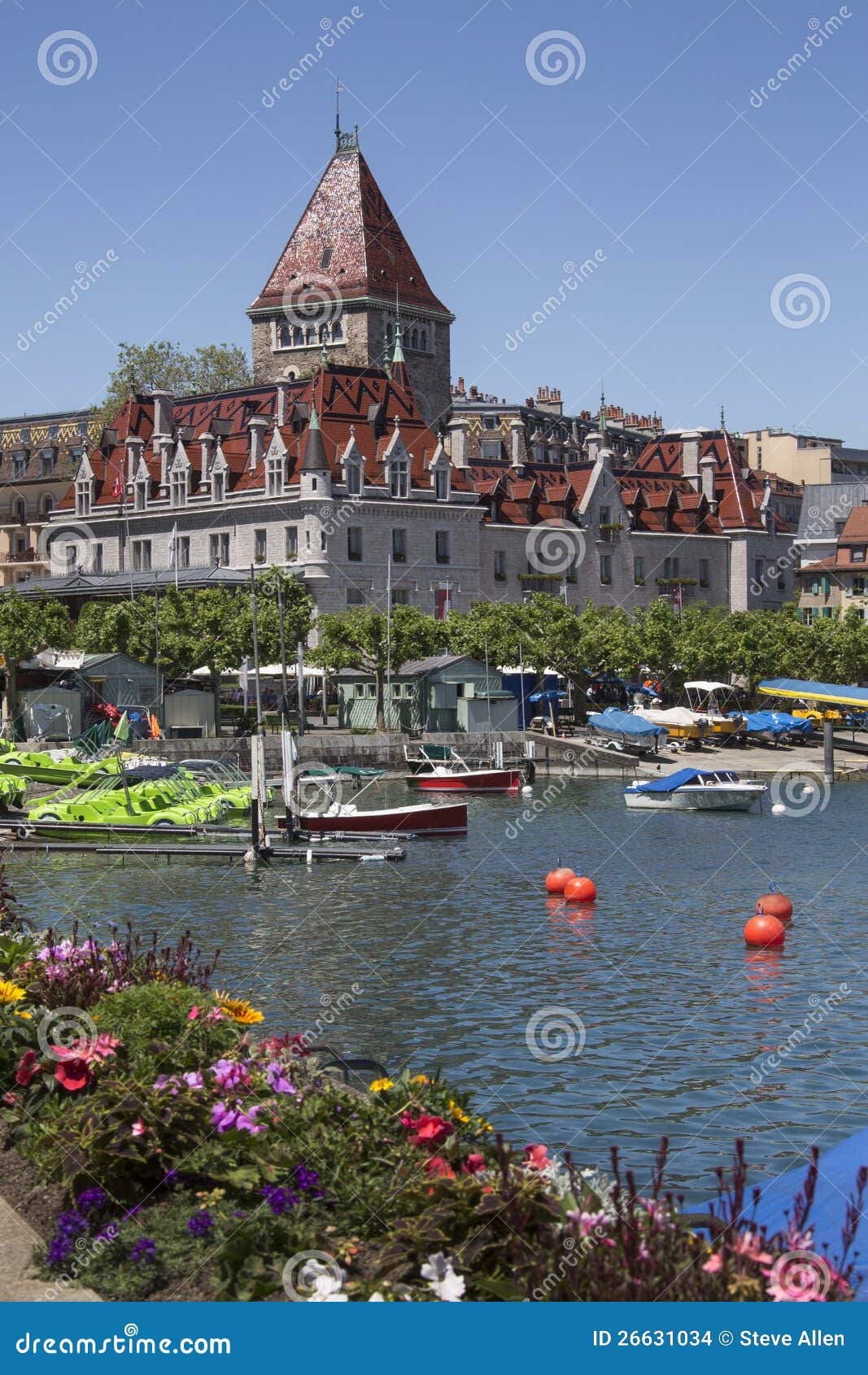Ouchy Chateau - Switzerland Stock Photo - Image of harbor, scenic: 26631034