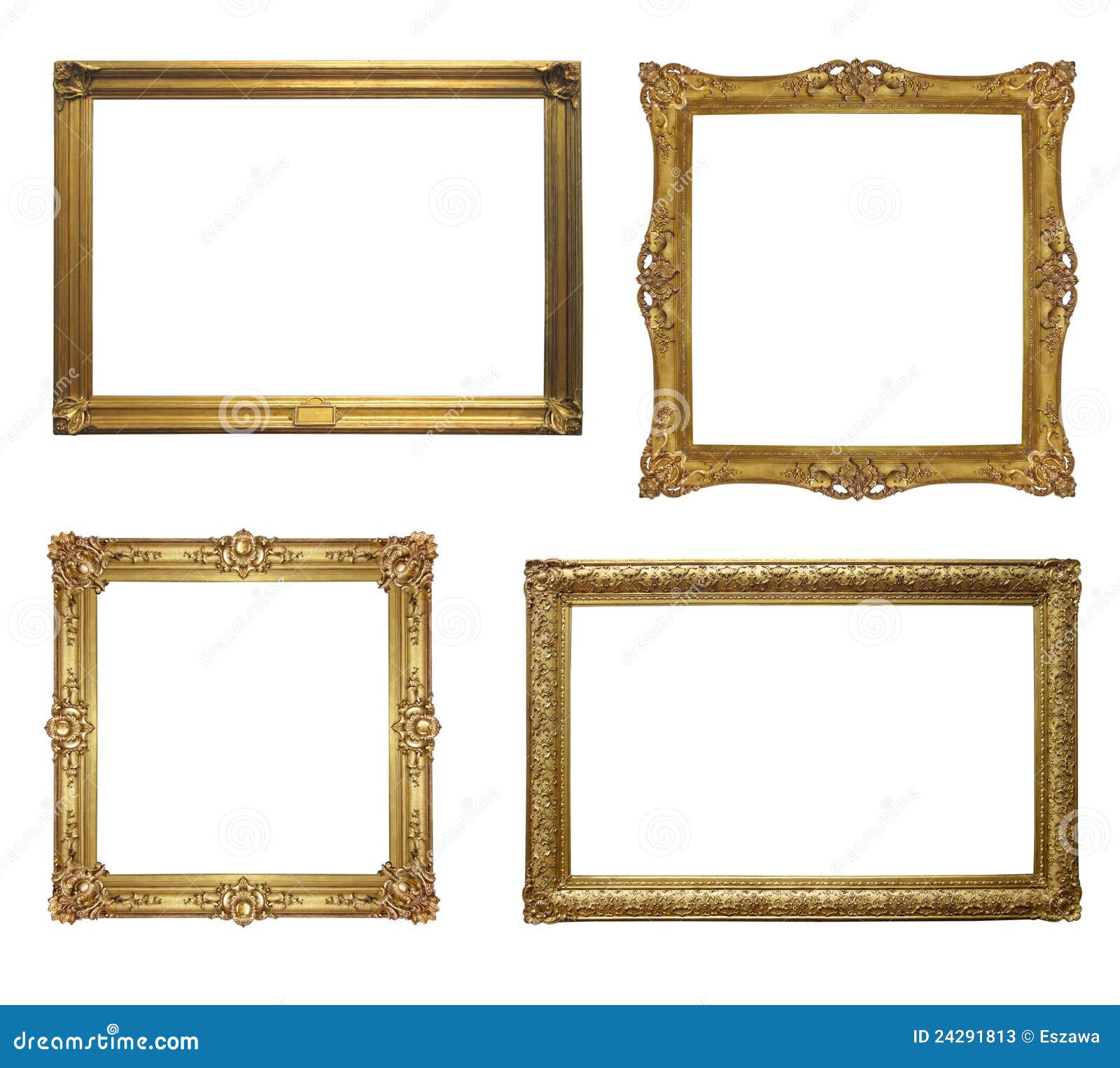Oud Antiek Frame Vier - Reeks Stock Afbeelding - Image of spatie ...