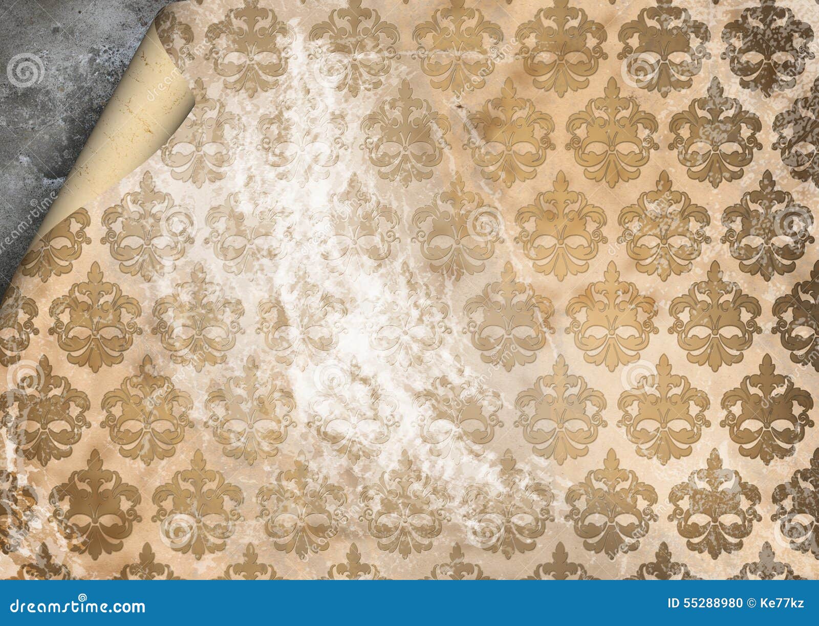 Oud Behang Op Concrete Muur Stock Foto - Image of sjofel, hoek: 55288980