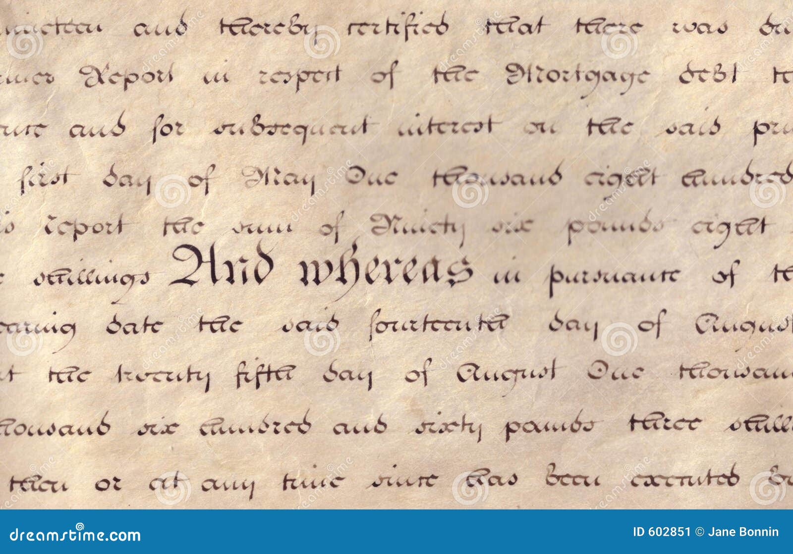 Oud document stock afbeelding. Image of inkt, perkament - 602851