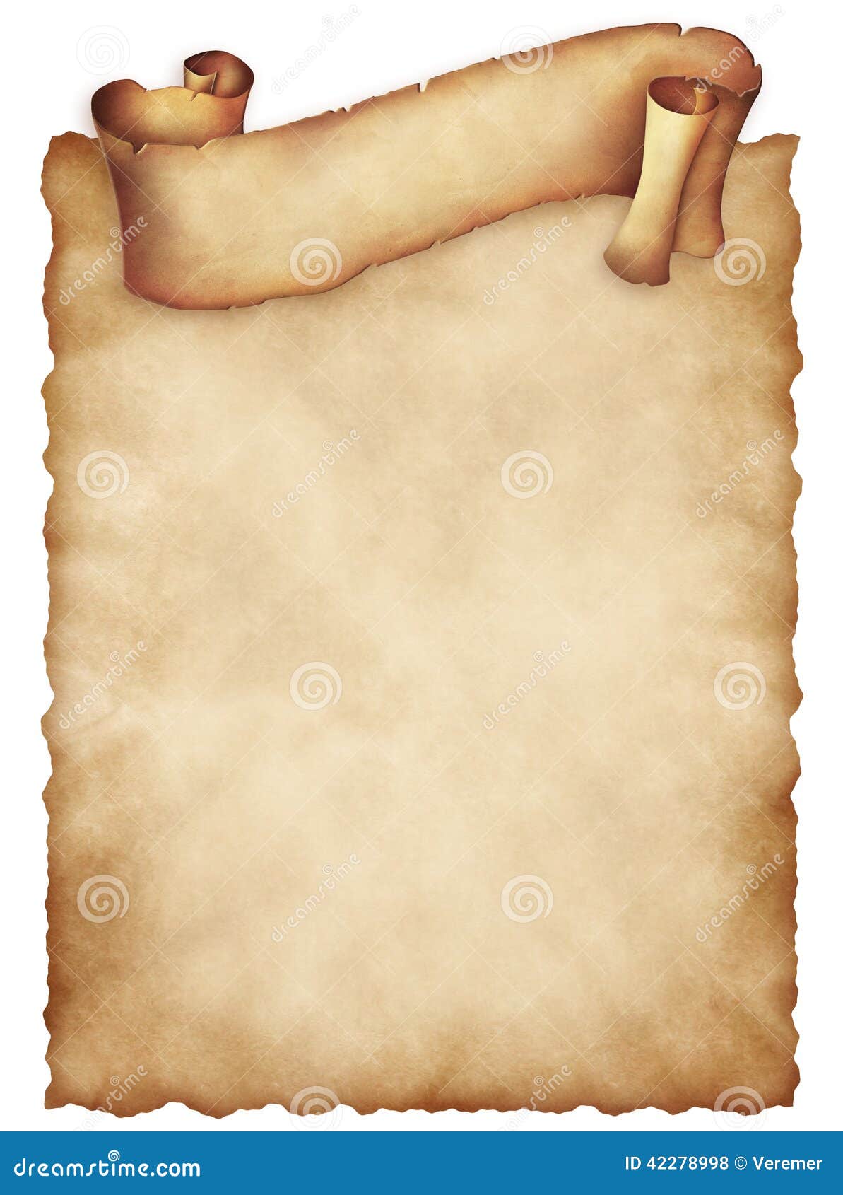 Oud Document Blad Met Krullende Banner Uitstekend Oud Oud Document ...