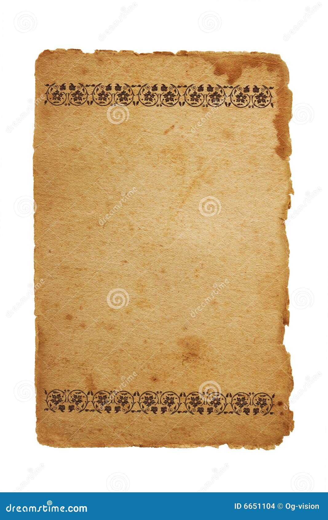 Oud Document Met Bloemenelementen Stock Foto - Image of decoratief ...