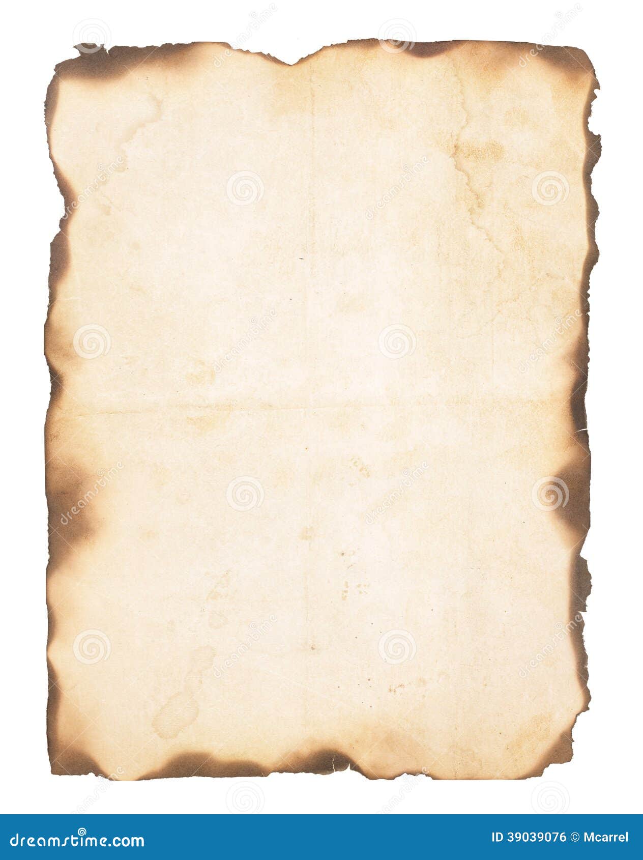 Oud Document Met Gebrande Randen Stock Foto - Image of schroot ...