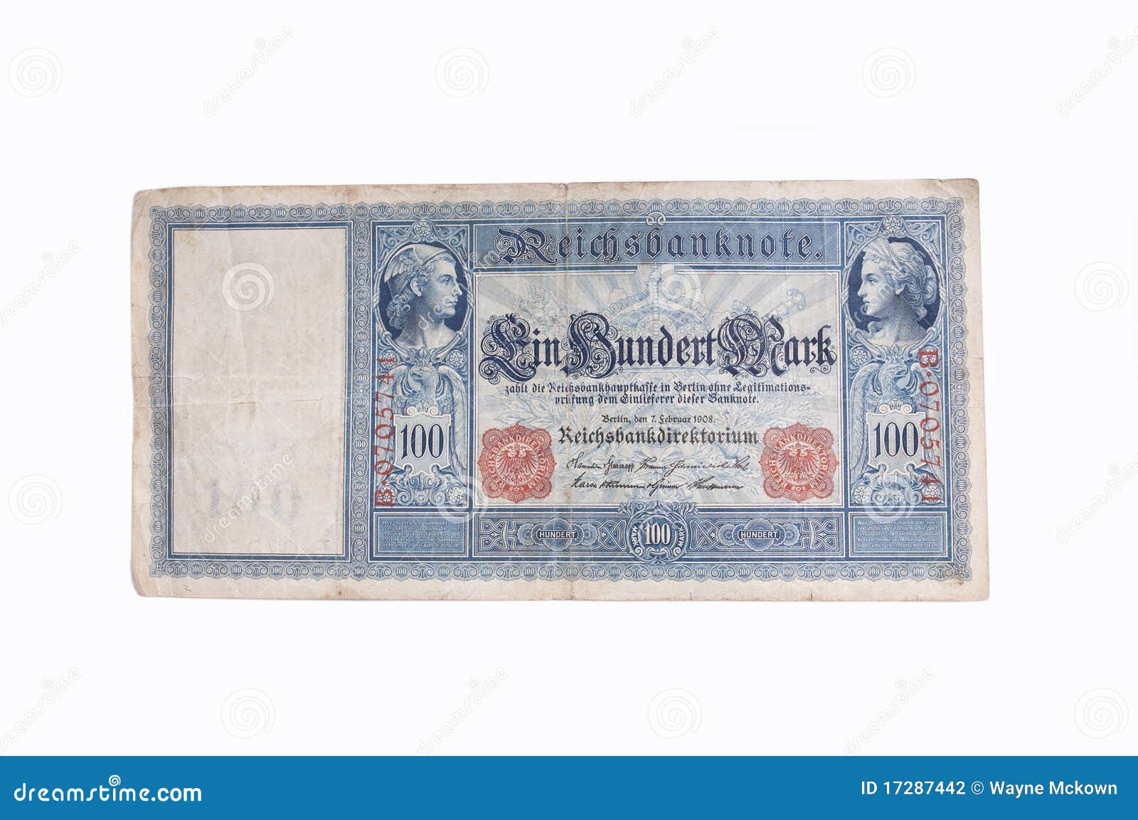 Oud Duits bankbiljet stock foto. Image of inkomens, crisis - 17287442