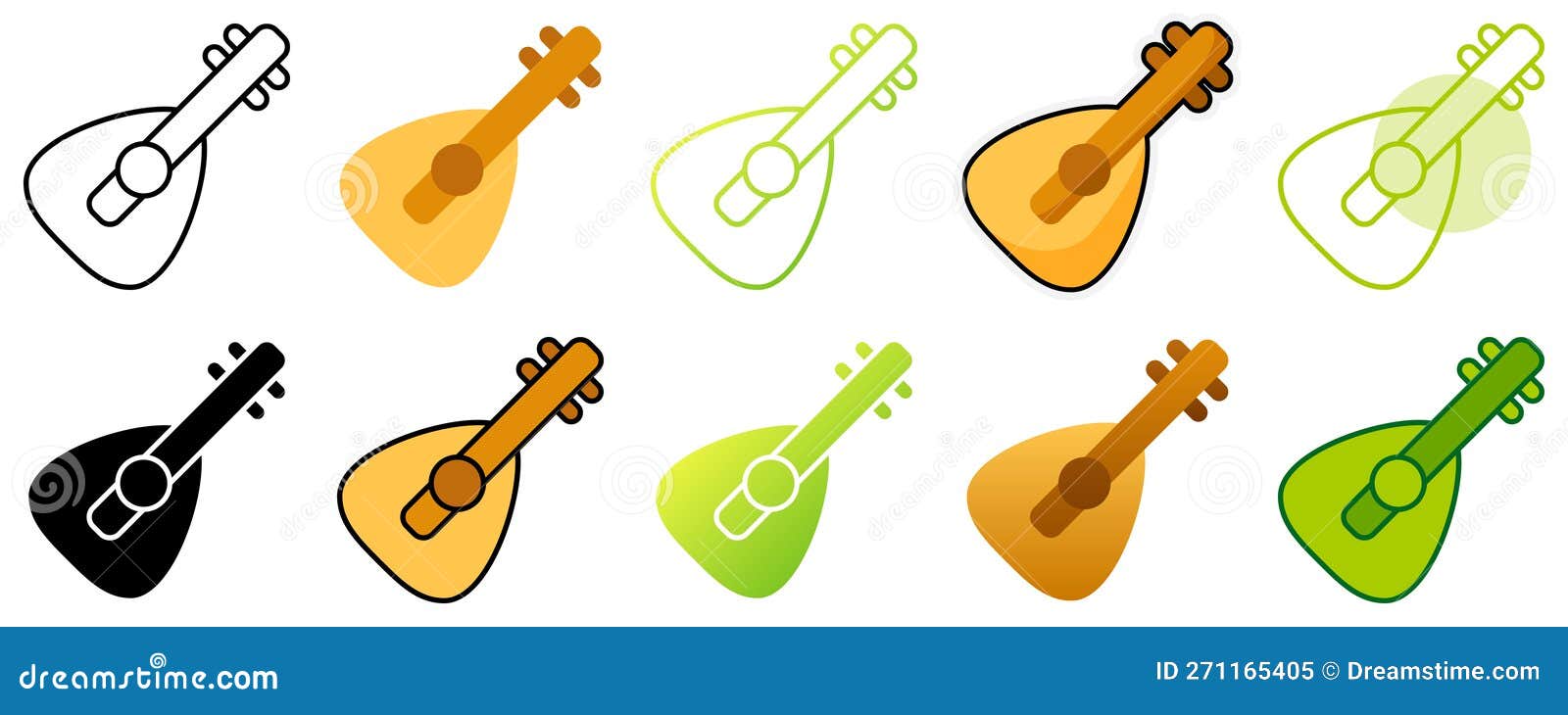 Oud in flat style isolated stock vector. Illustration of folk - 271165405