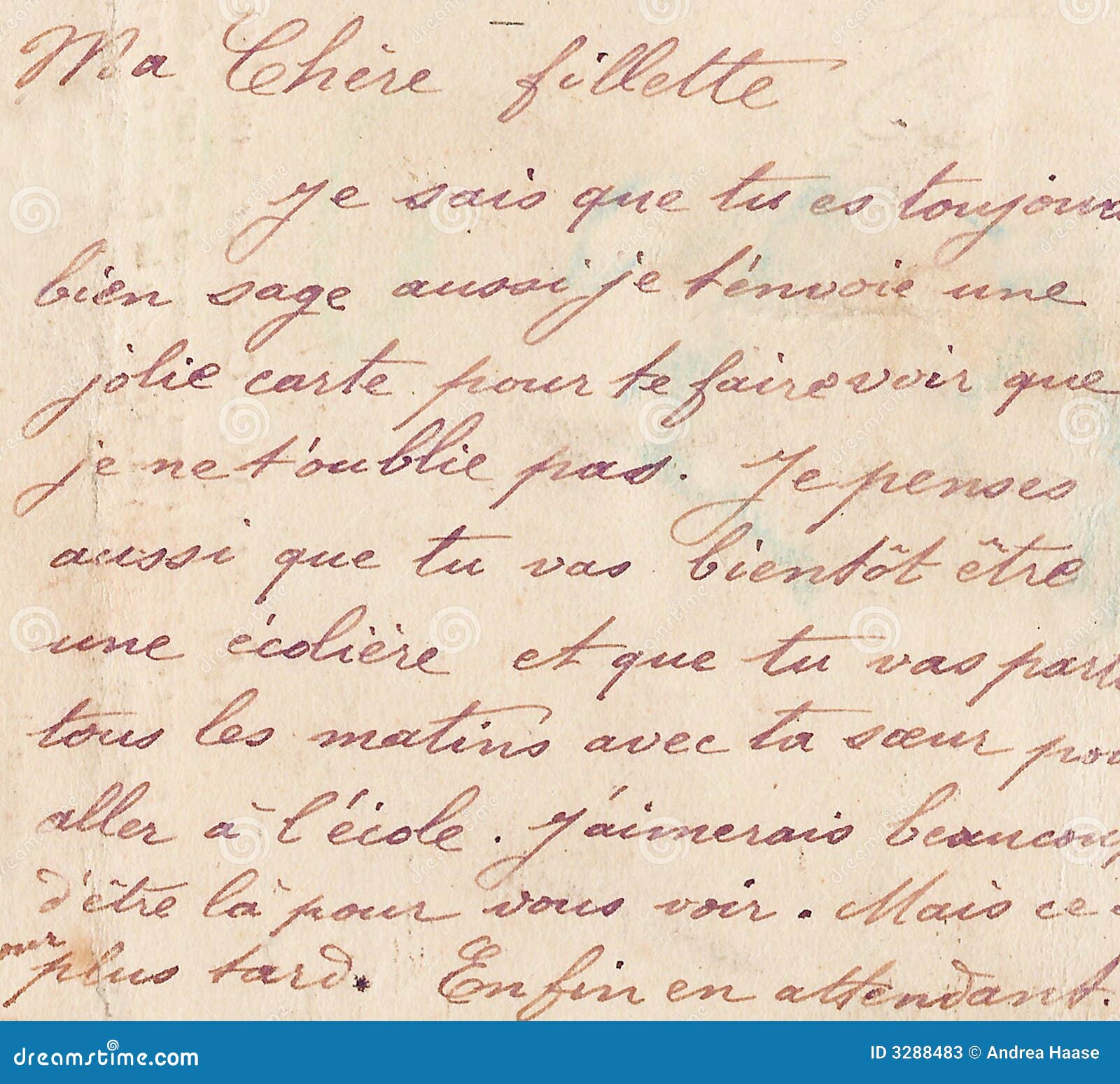 Oud Frans handschrift stock afbeelding. Image of document - 3288483