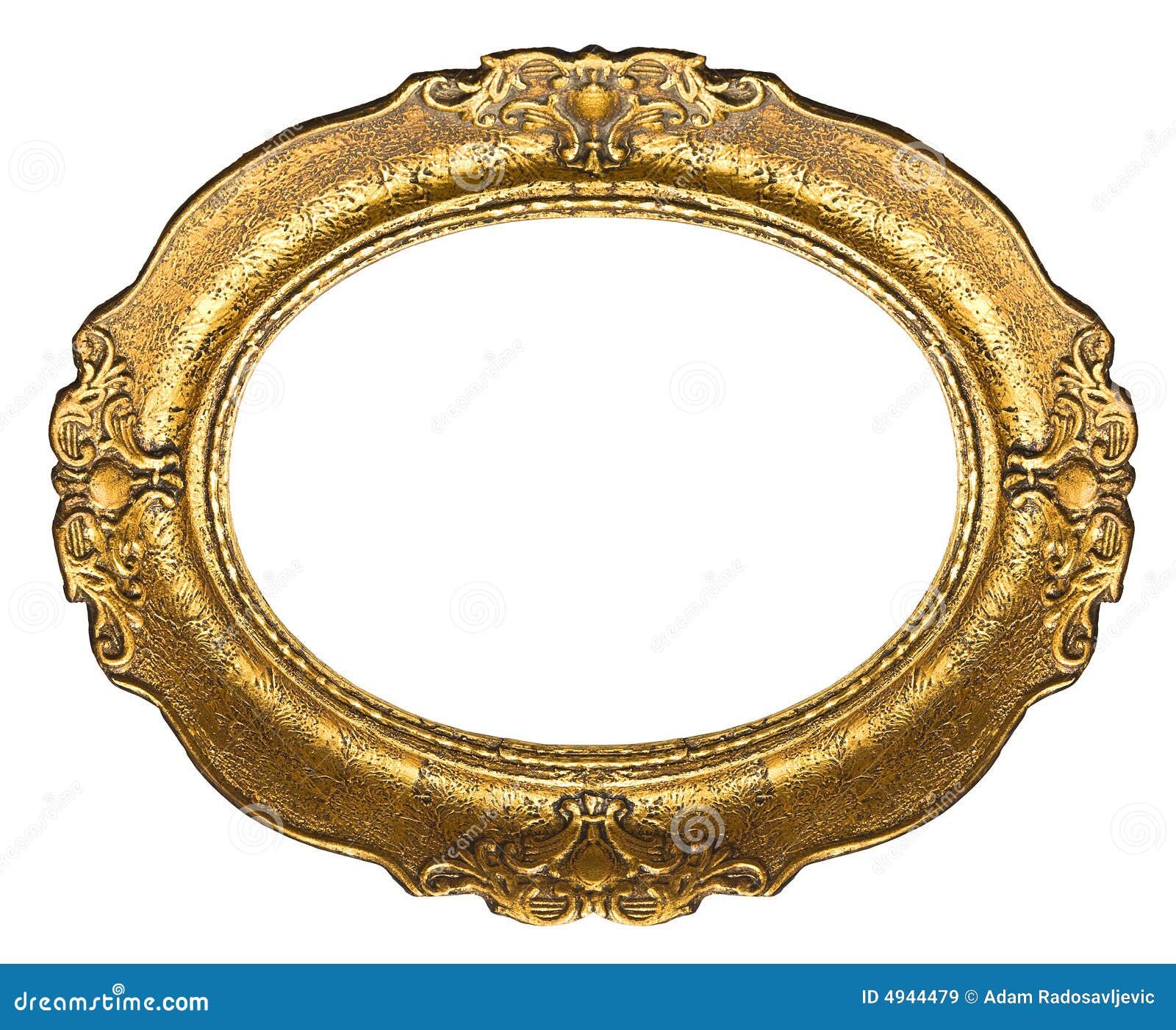 Oud Gouden Frame - Ovaal stock afbeelding. Image of kader - 4944479