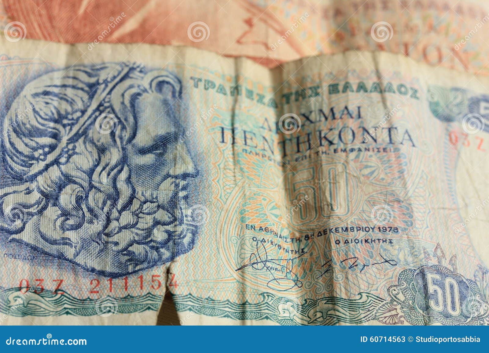 Oud Grieks geld stock afbeelding. Image of bank, blauw - 60714563