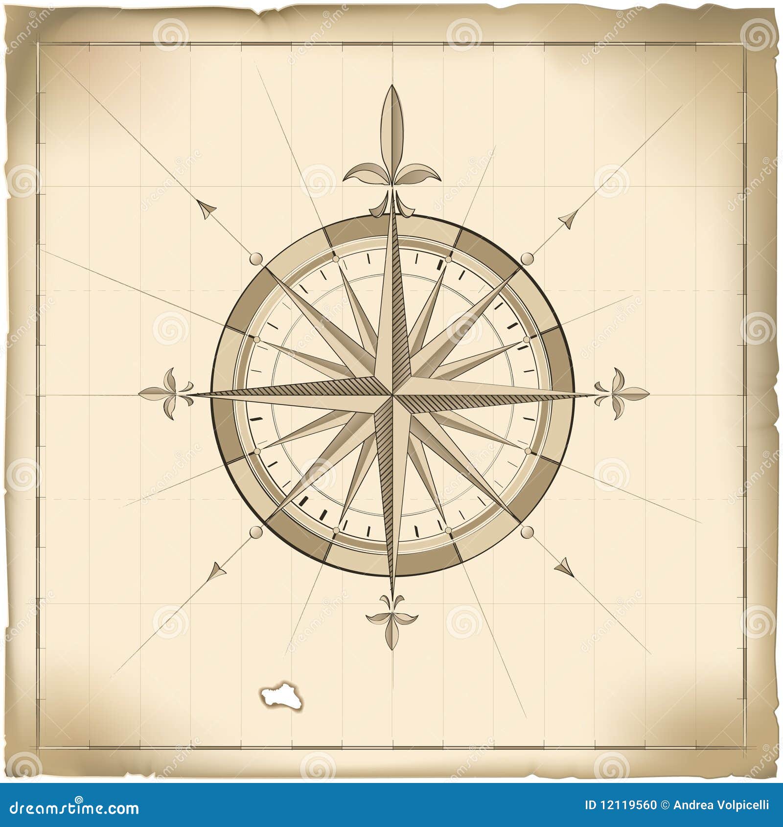 Oud Kompas stock illustratie. Illustration of zuiden - 12119560