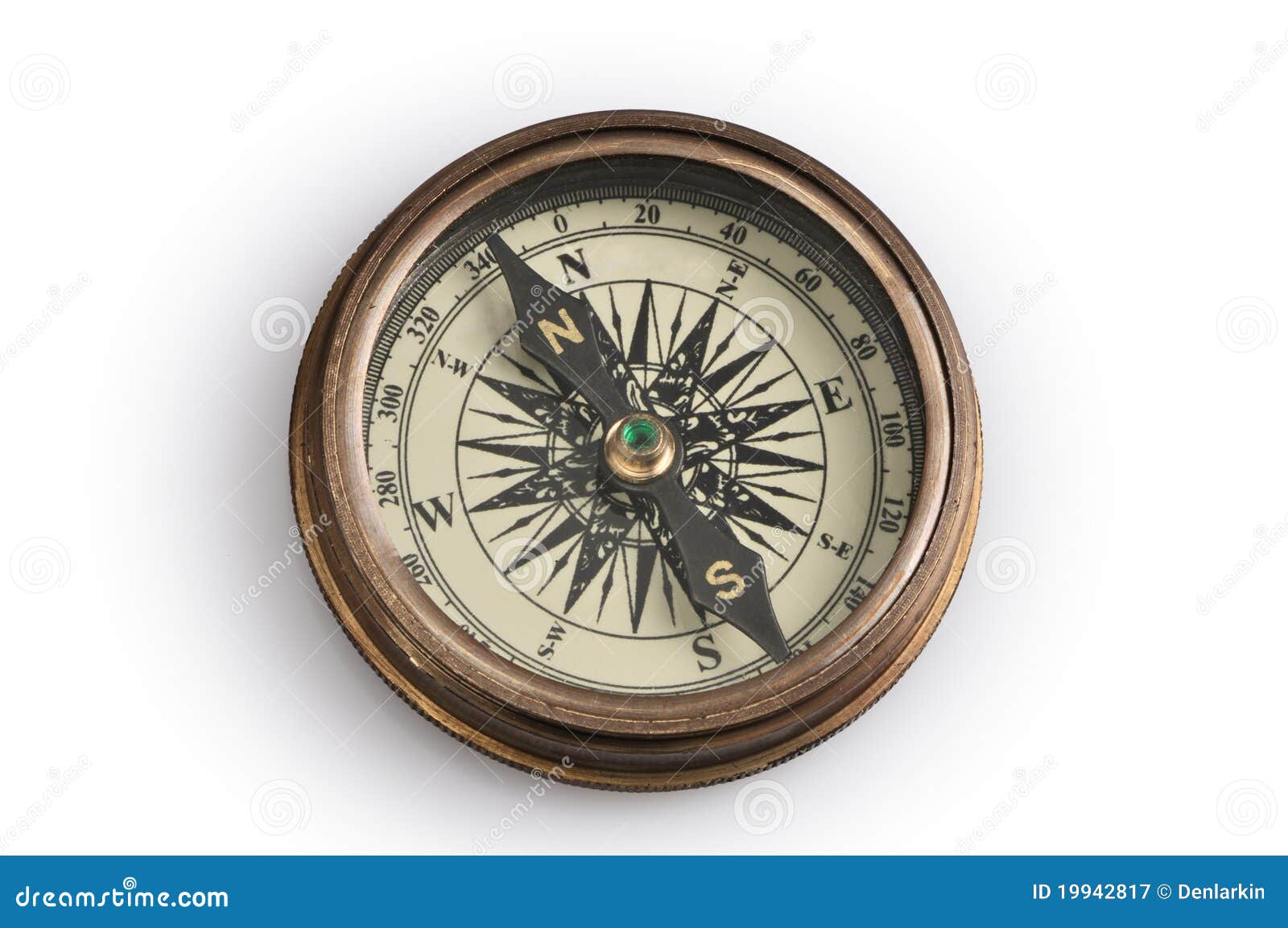 Oud kompas stock afbeelding. Image of nearsighted, glas - 19942817