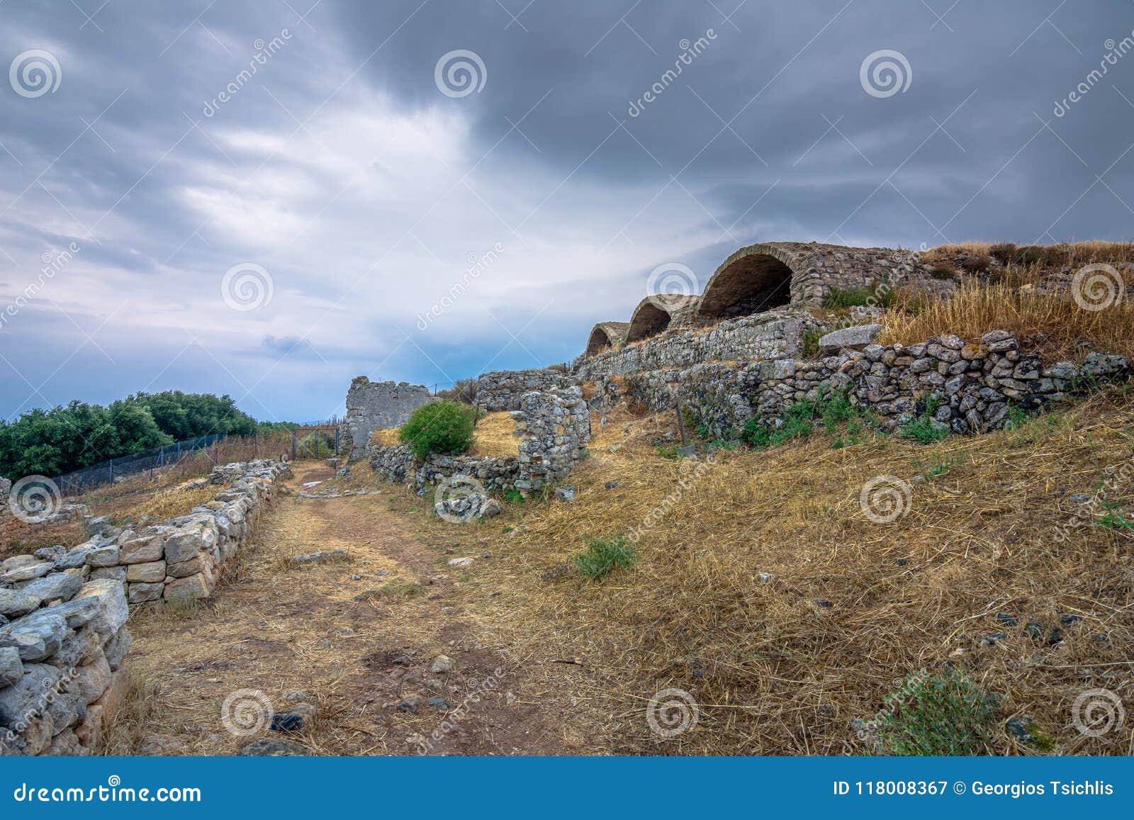 Oud, Roman Reservoir in Aptera, Chania in Het Eiland Van Kreta Stock ...