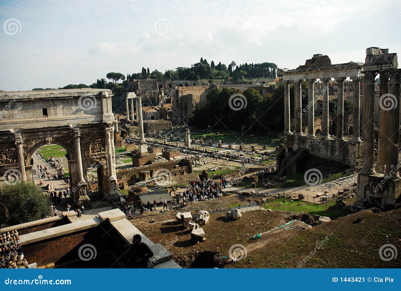 Oud Rome stock afbeelding. Image of toneel, forum, architectuur - 1443421