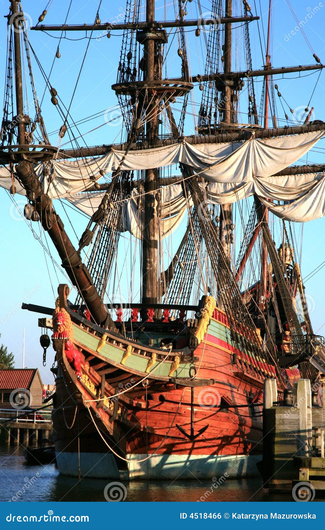 Oud schip - Batavia stock foto. Image of geschiedenis - 4518466