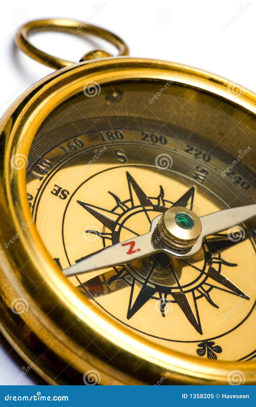 Oud stijl gouden kompas stock afbeelding. Image of vind - 1358205