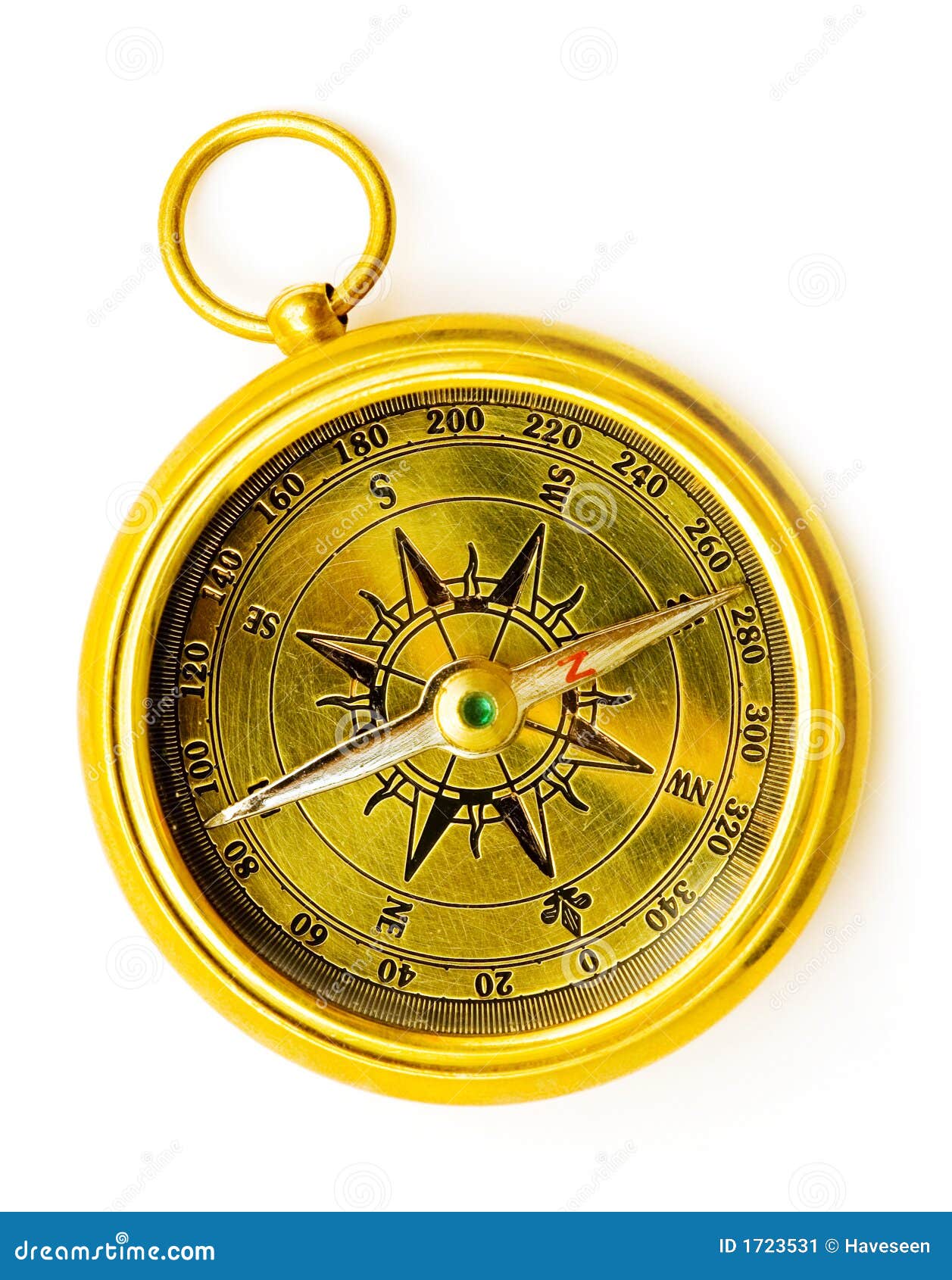 Oud stijl gouden kompas stock afbeelding. Image of kompas - 1723531