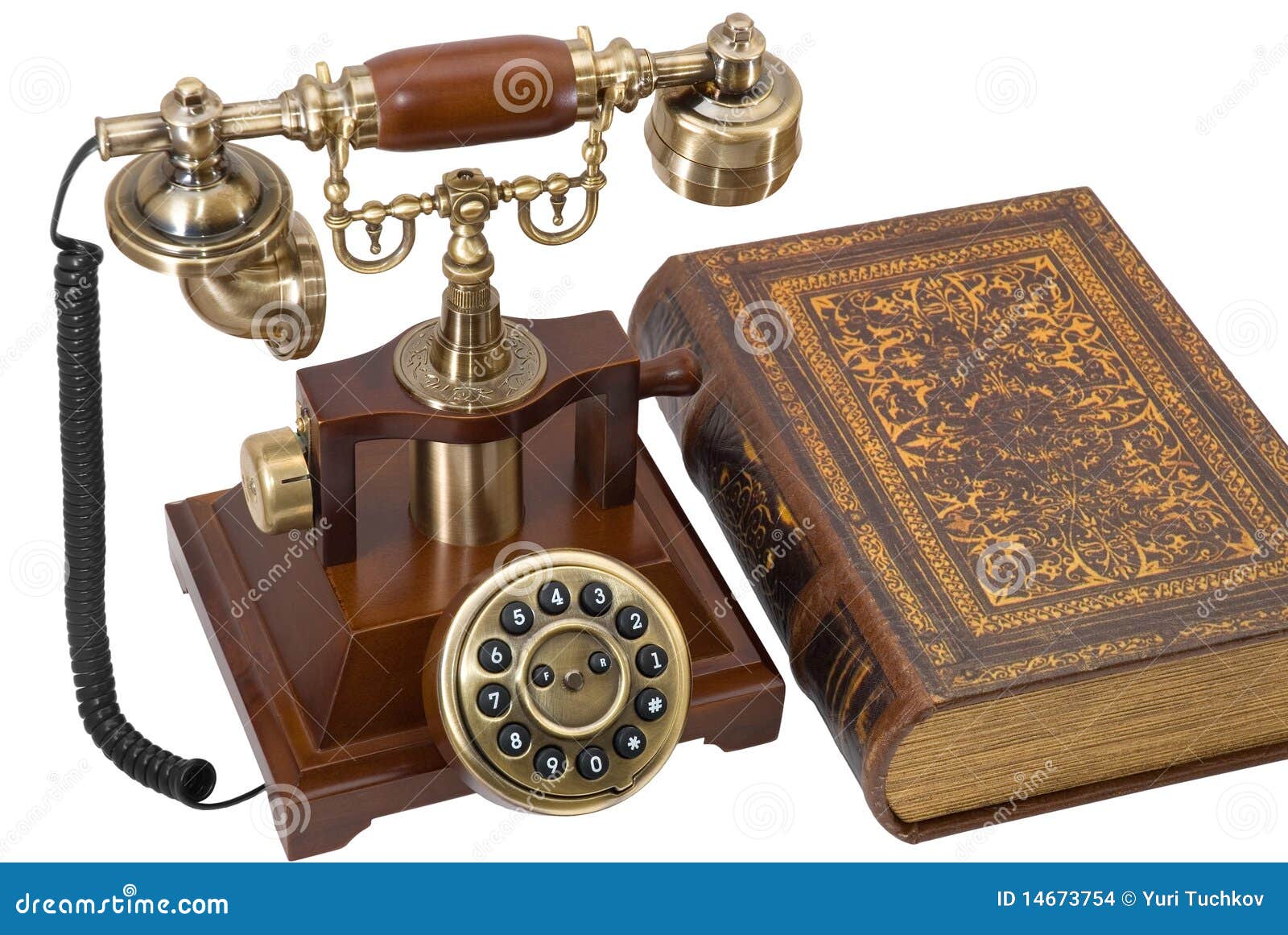 Oud telefoon en boek stock foto. Image of apparatuur - 14673754