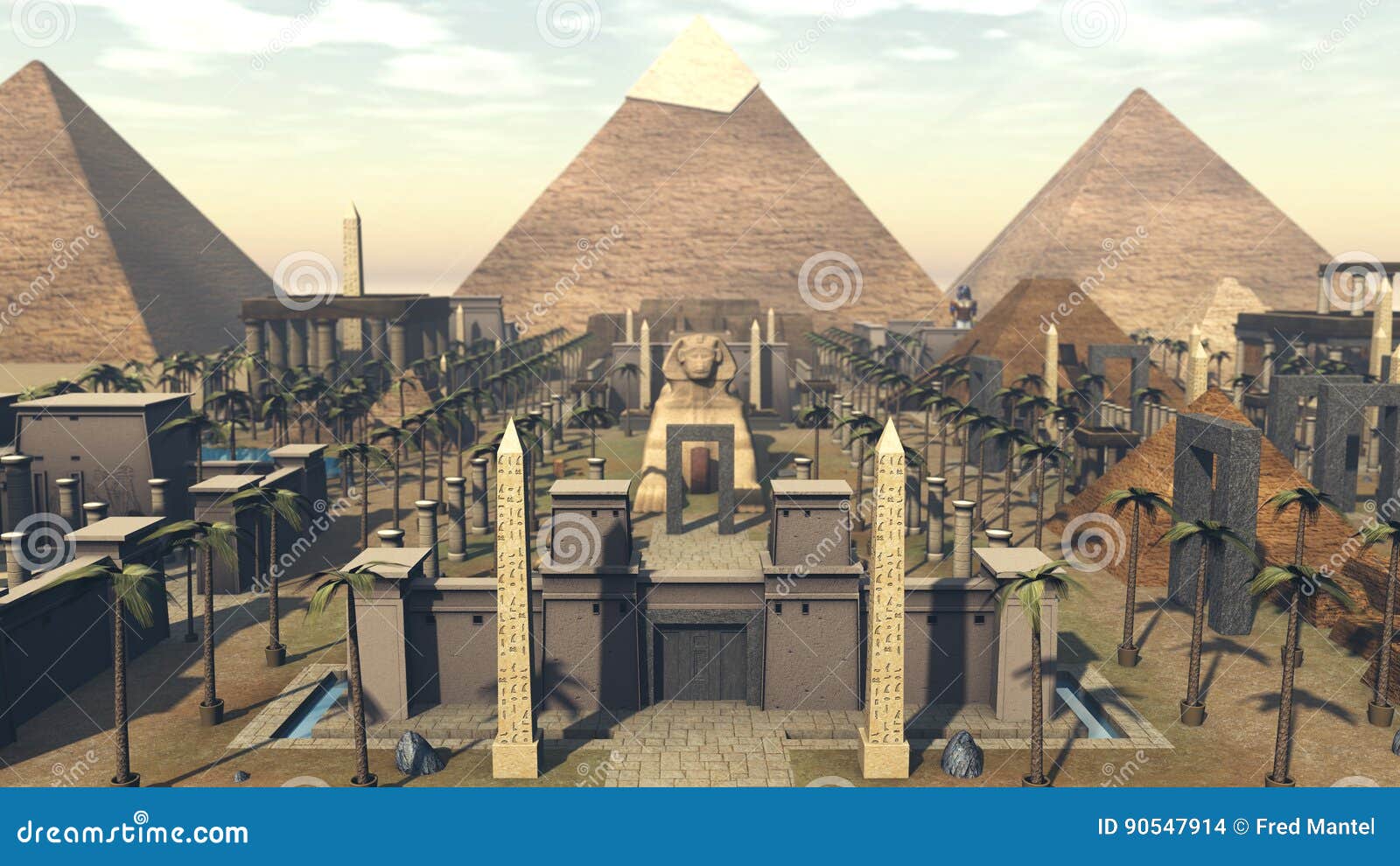 Oude Architectuur in Een Stad Van Egypte Het 3d Teruggeven Stock ...