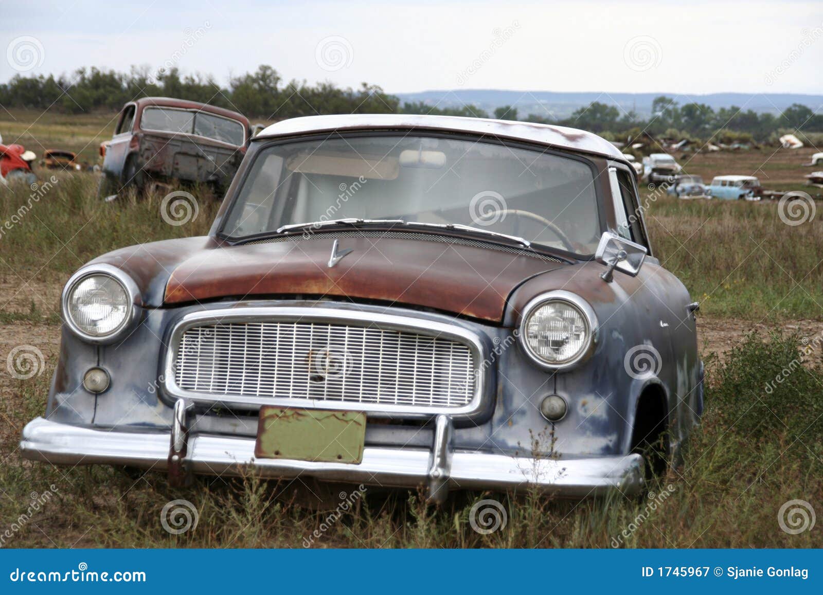 Oude auto stock afbeelding. Image of gras, collectoren - 1745967
