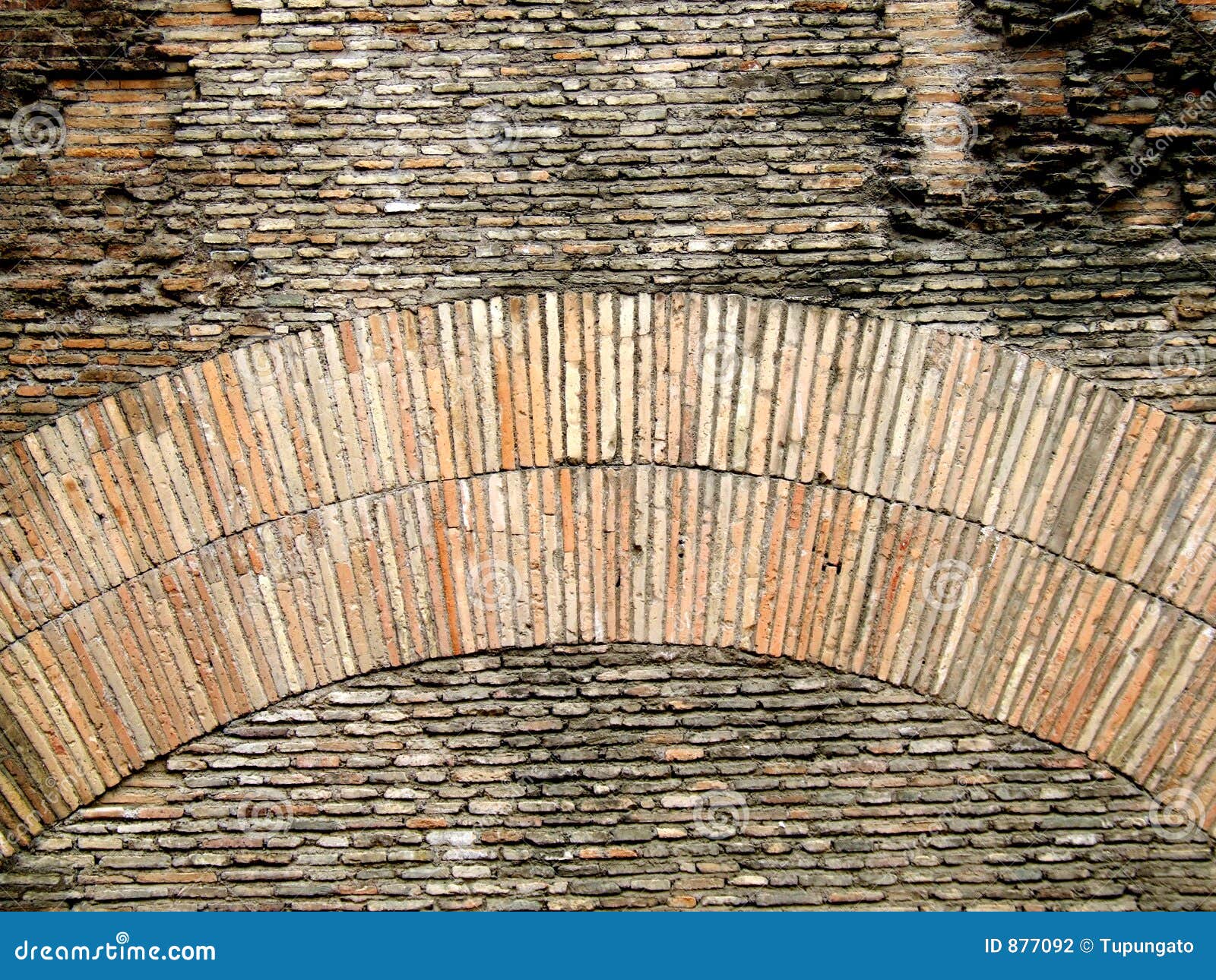 Oude Bakstenen Muur En Boog Stock Foto - Image of bakstenen, straat: 877092