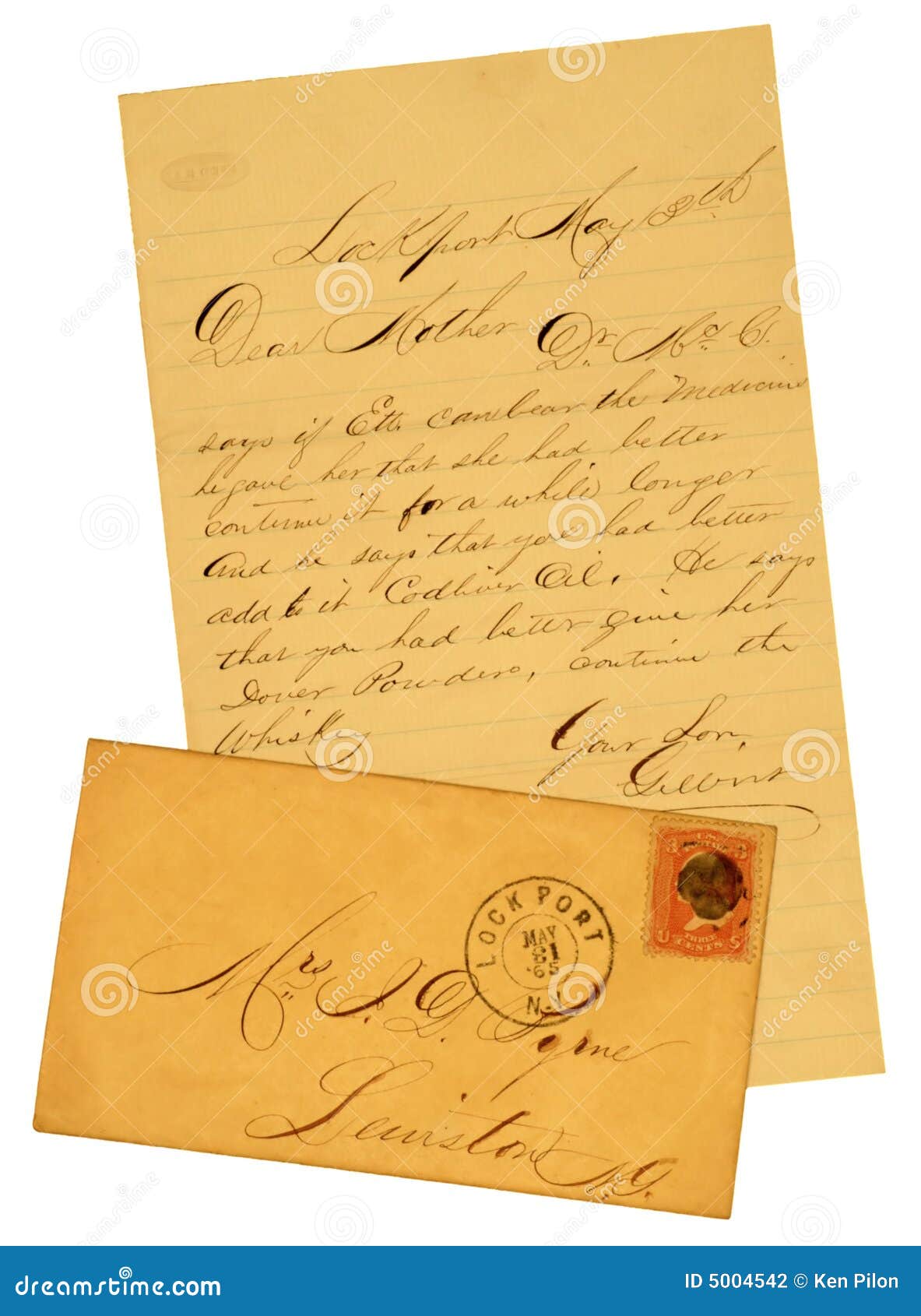 Oude Brief En Envelop Van 1865. Stock Foto - Image of bureau ...