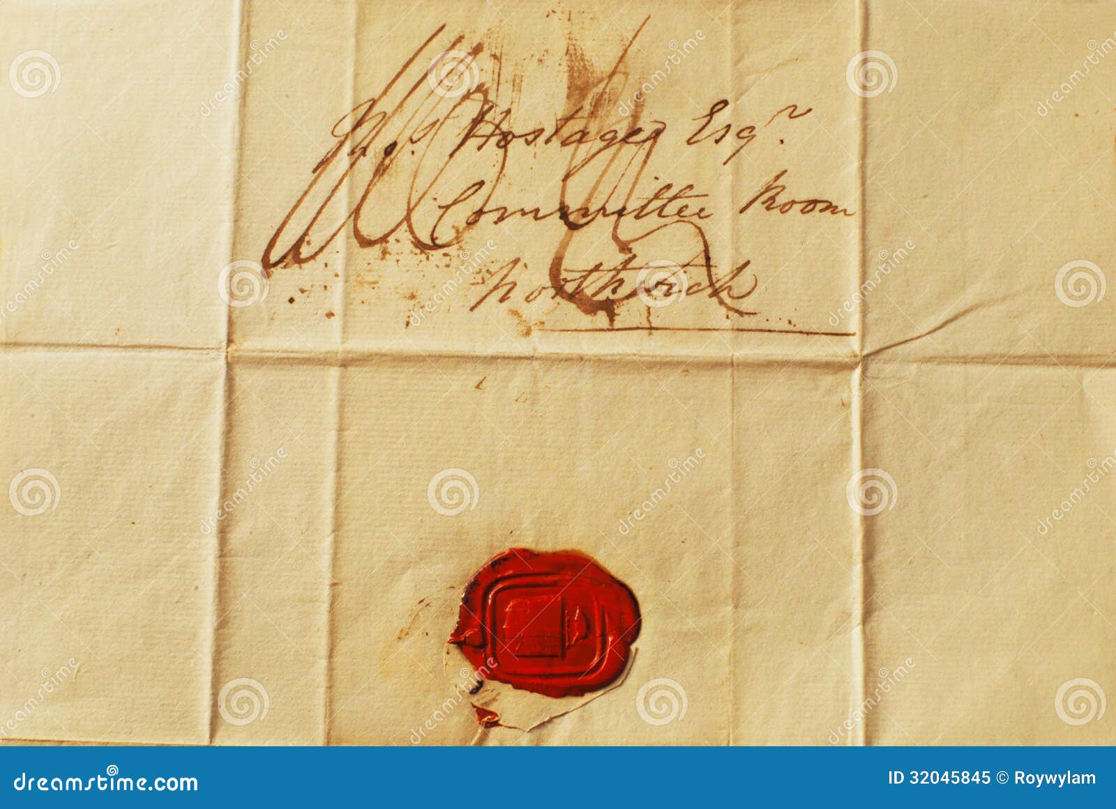 Oude Brief Met Rode Wasverbinding Stock Afbeelding - Image of ...