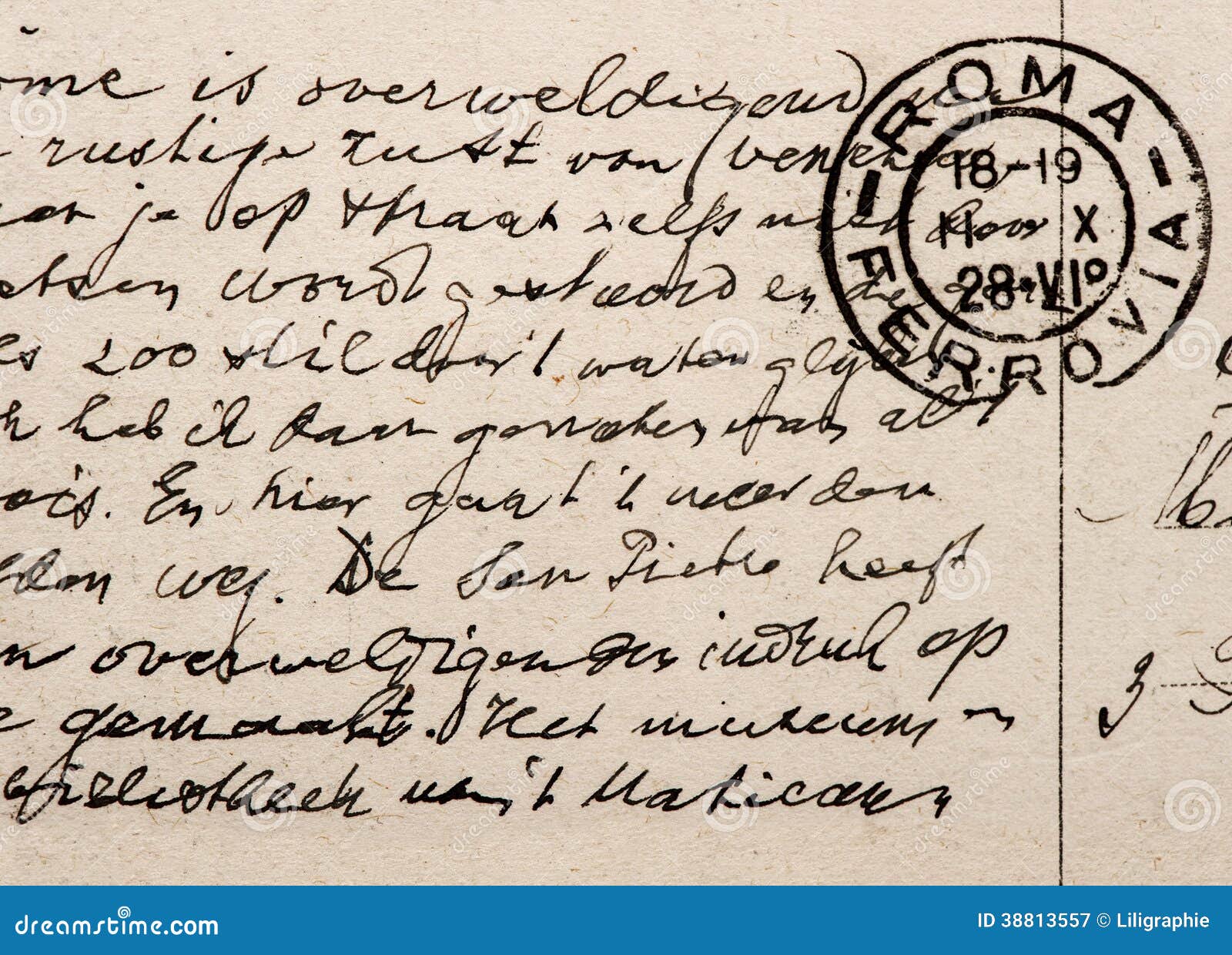 Oude Brief, Uitstekend Engelstalig Handschrift, Stock Afbeelding ...