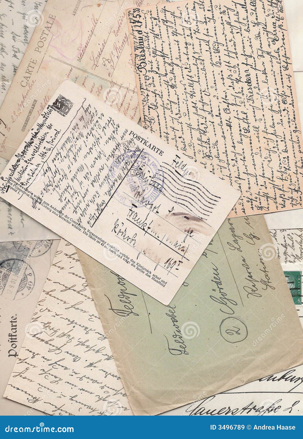 Oude brieven stock afbeelding. Image of gevormd, handschrift - 3496789