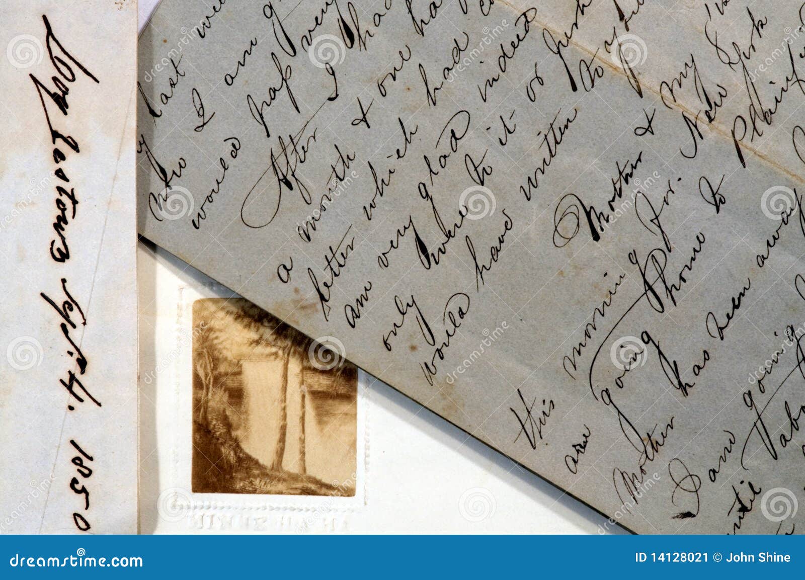 Oude Brieven Met Manuscript Het Schrijven Stock Afbeelding - Image of ...