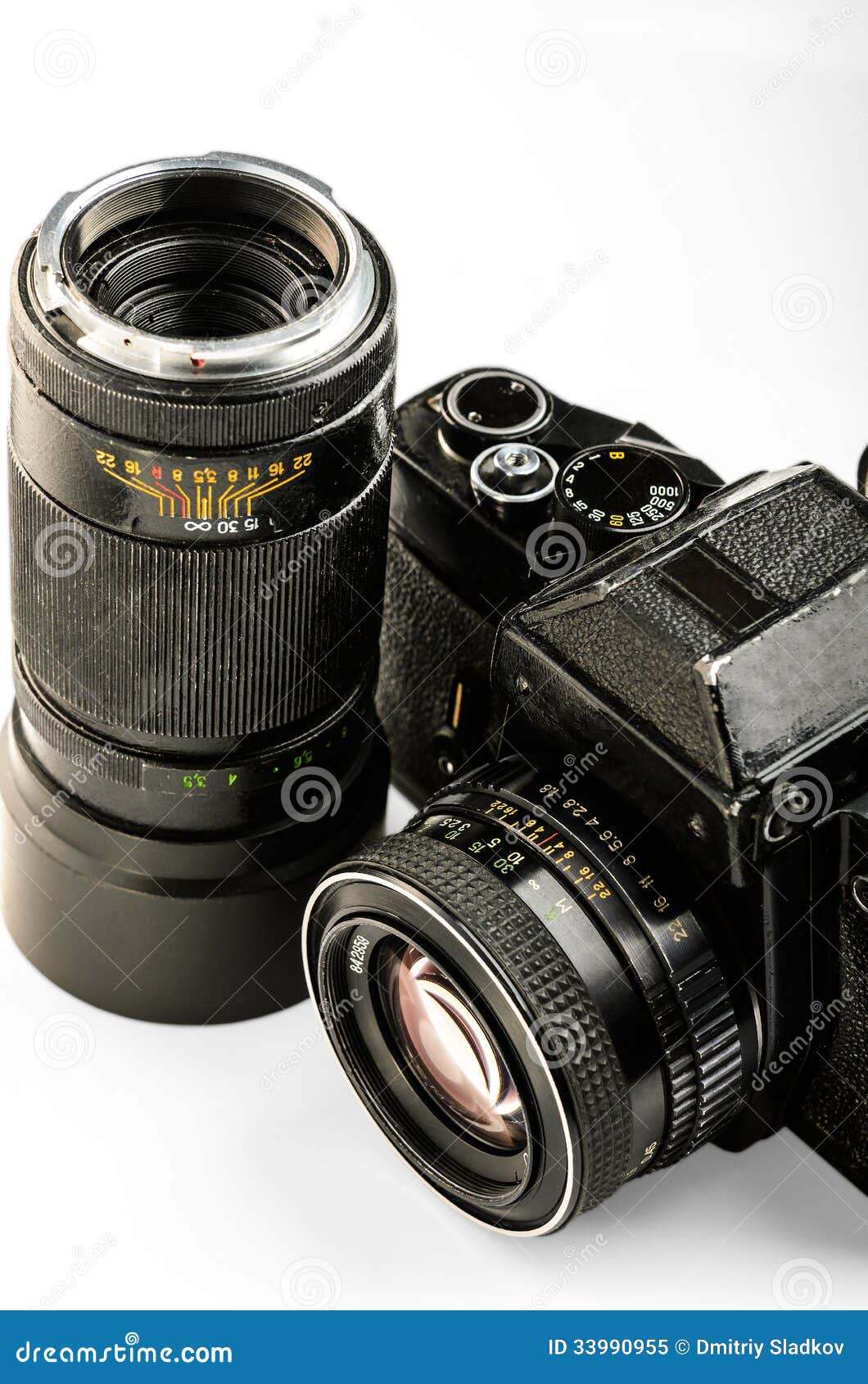 Oude camera stock afbeelding. Image of leeftijd, nadruk - 33990955