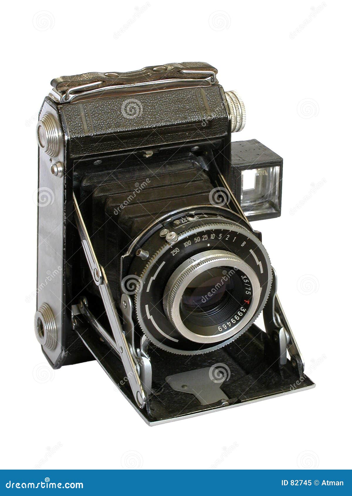 Oude camera stock afbeelding. Image of zoeker, camera, blaasbalgen - 82745