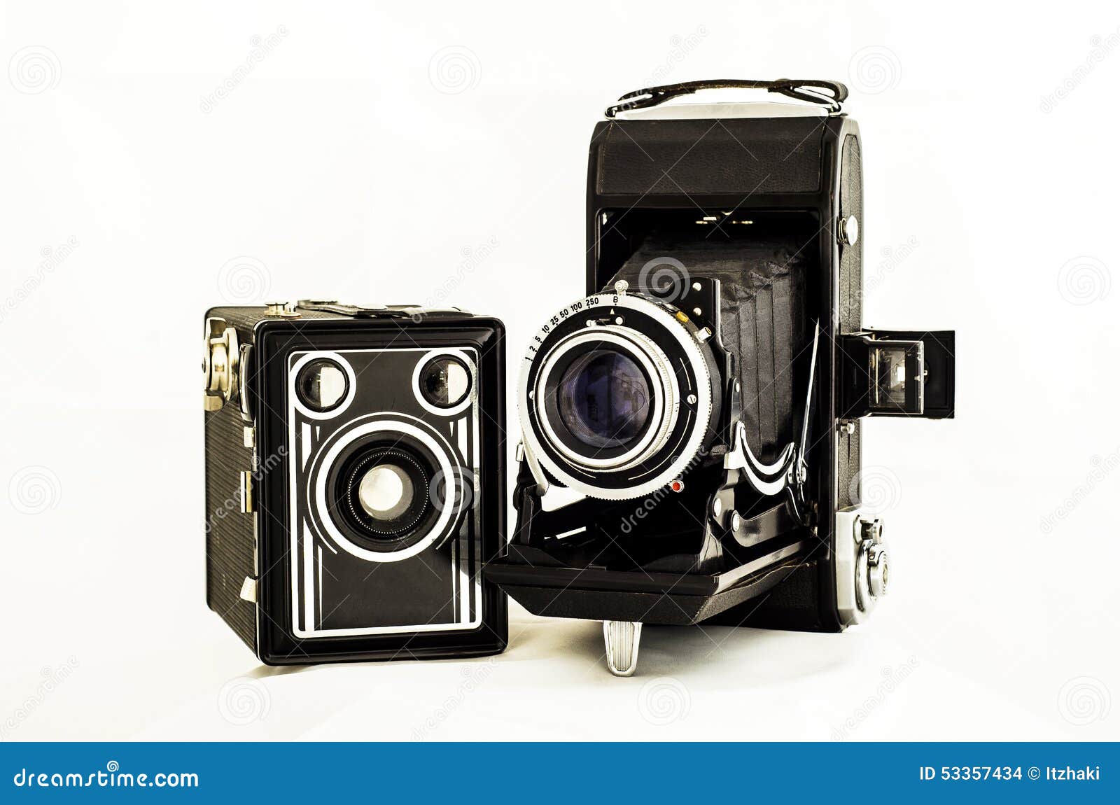 Oude camera's stock foto. Image of metalen, blootstelling - 53357434