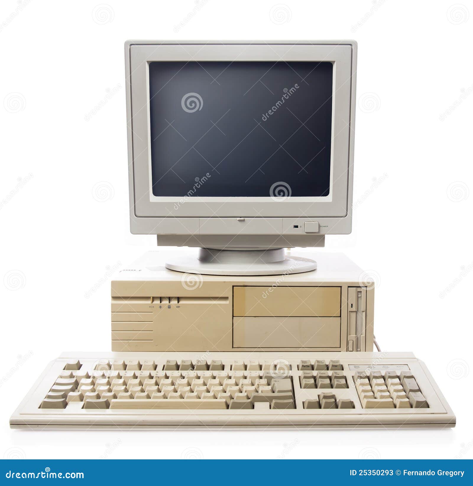 Oude Computer, Toetsenbord Cpu En Monitor Stock Afbeelding - Image of ...