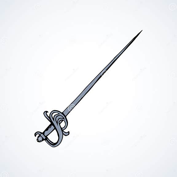 Oude Degen Vector tekening vector illustratie. Illustration of aanval ...