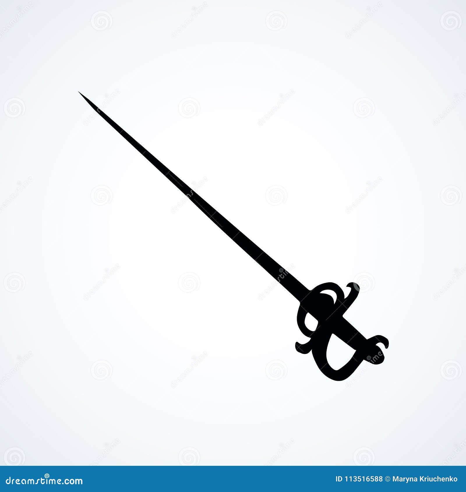 Oude Degen Vector tekening vector illustratie. Illustration of ...