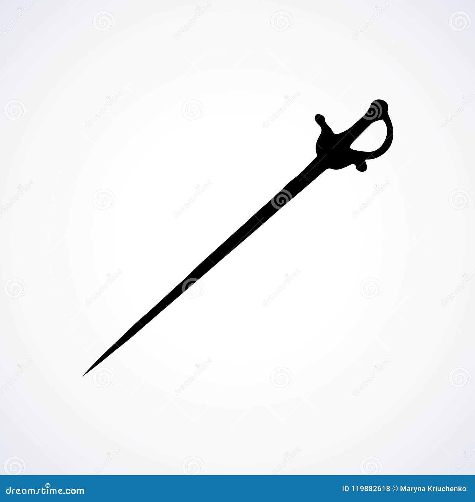 Oude Degen Vector tekening vector illustratie. Illustration of ridder ...