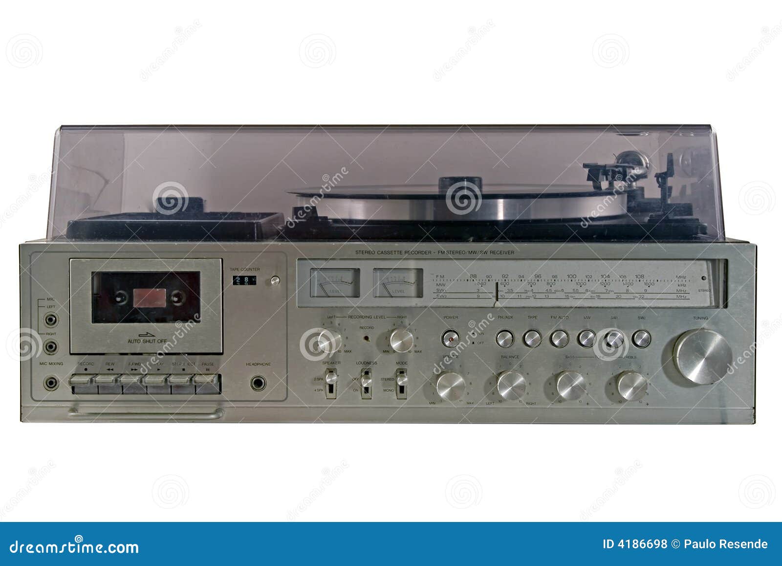 Oude Durty Stereo-installatie Stock Foto - Image of muziek, stijl: 4186698