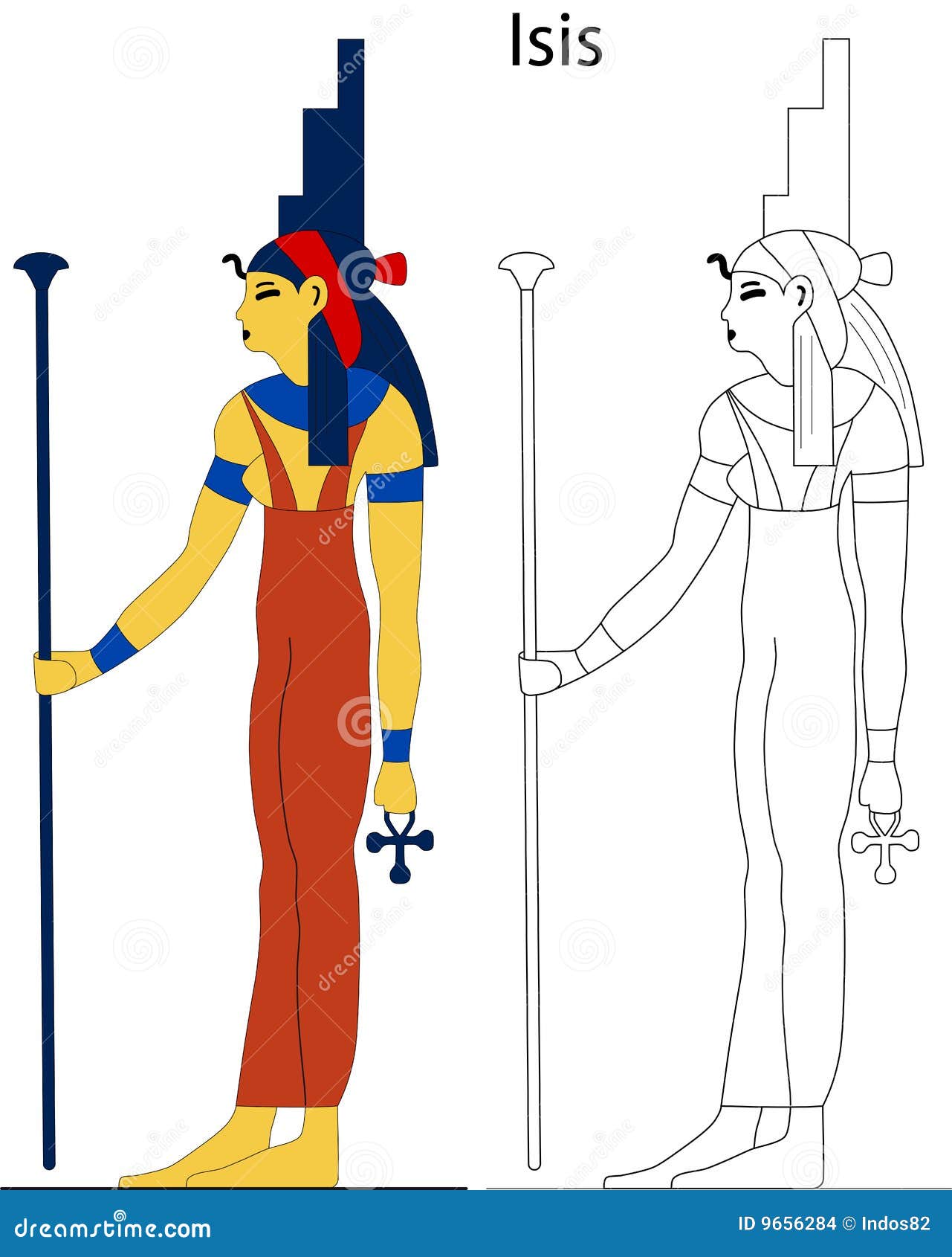 Oude Egyptische Godin - ISIS Vector Illustratie - Illustration of ...