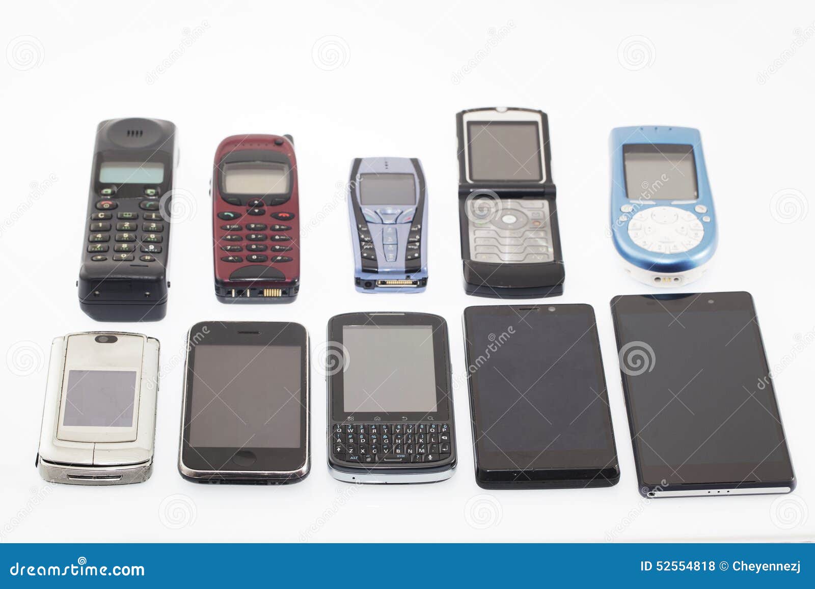 Oude En Nieuwe Mobiele Telefoons, Smartphone Stock Foto - Image of ...