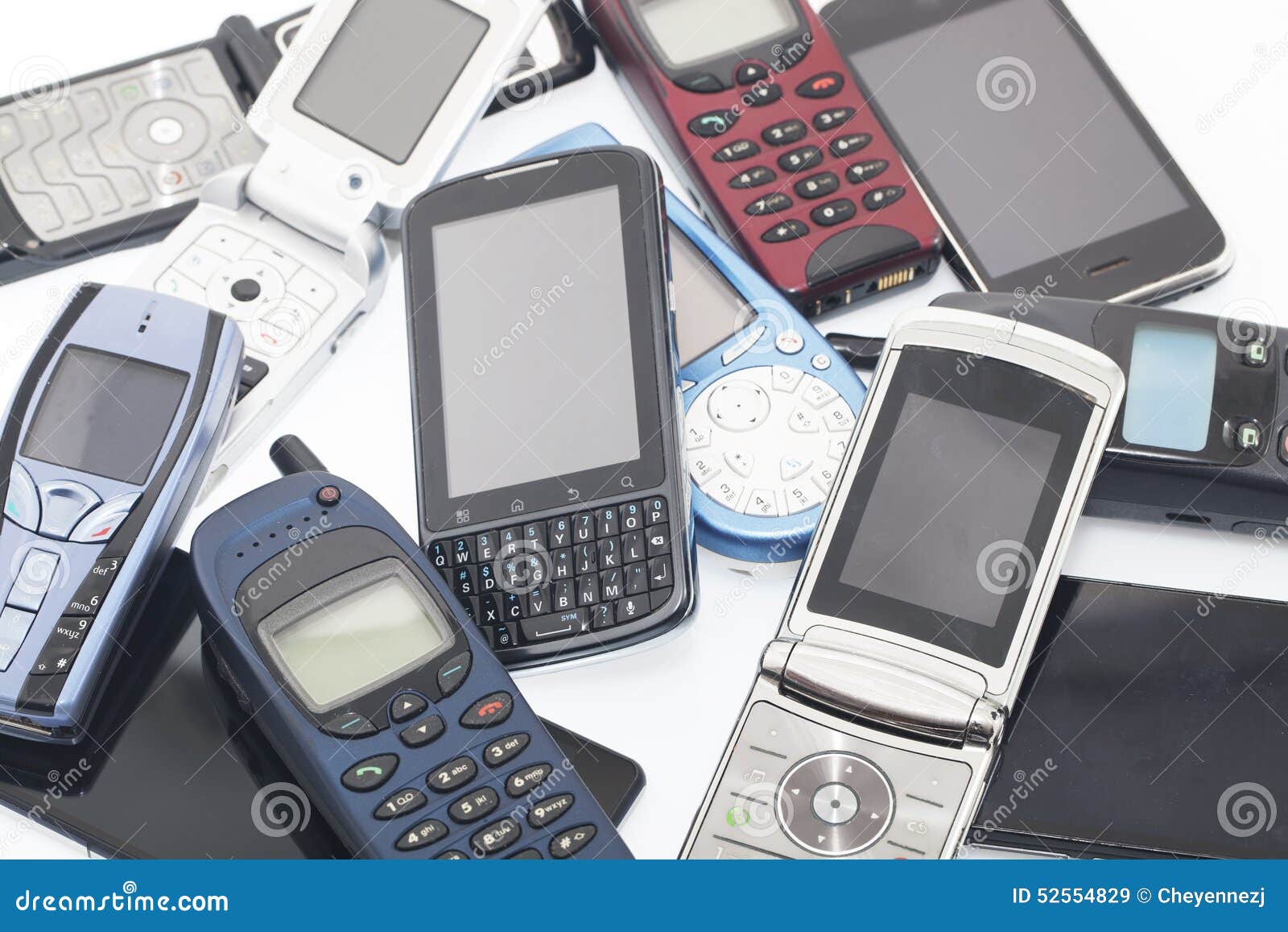 Oude En Nieuwe Mobiele Telefoons, Smartphone Stock Afbeelding - Image ...