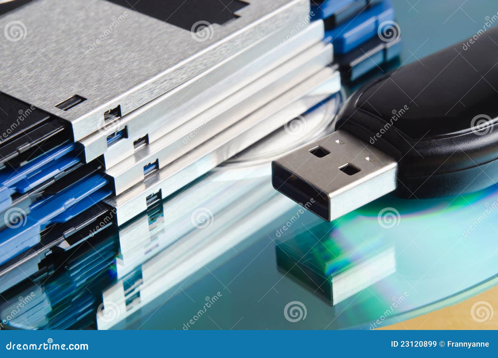 Oude En Nieuwe Opslagmiddelen Stock Afbeelding - Image of media ...