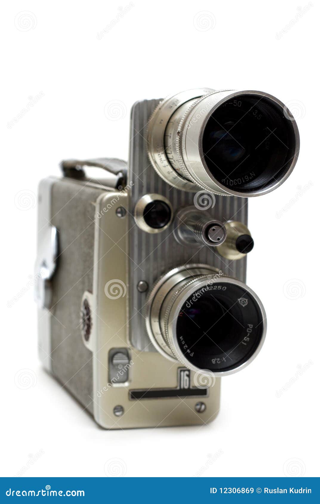 Oude Filmcamera 16 Mm Met Twee Lenzen Stock Afbeelding - Image of lens ...