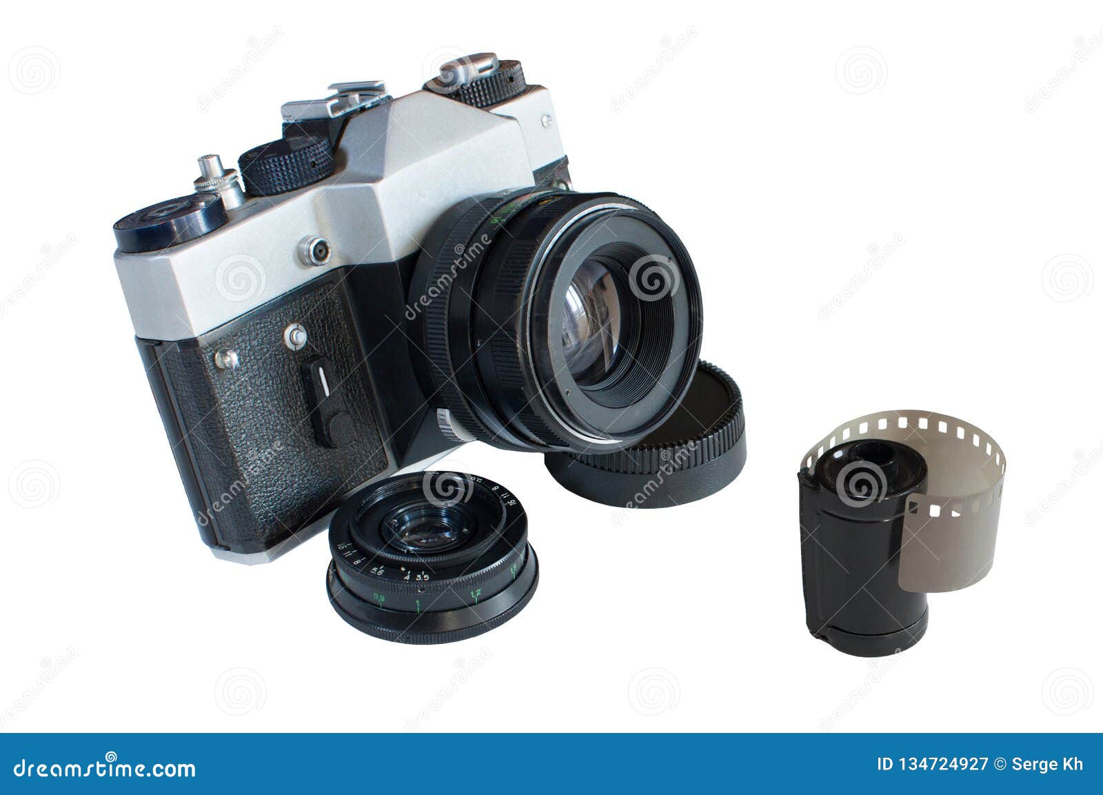 Oude filmcamera's retro stock afbeelding. Image of niemand - 134724927